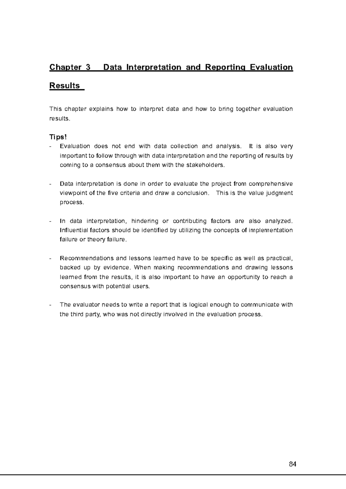 Guideline 02-03 - Good as everyone - Chapter 3 Data Interpretation and Reporting Evaluation ...