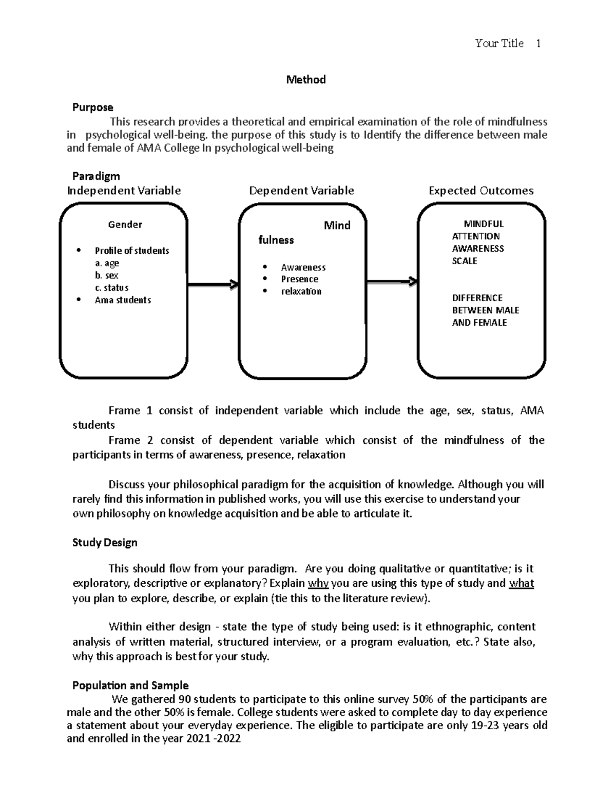 Research proposal format 1 2022 2023 Submitted Your Title 1 Method research-proposal-format-1-2022-2023-submitted-your-title-1-method