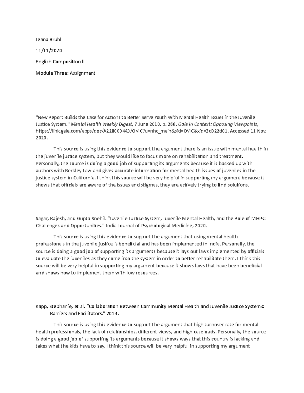 English compll module 3 annotating sources - Jeana Bruhl 11/11/ English ...