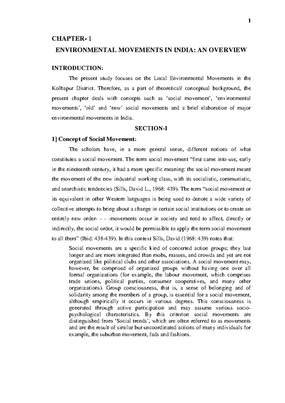 Environment-Movement-in-India HRGE-BA-II - CHAPTER- 1 ENVIRONMENTAL MOVEMENTS IN INDIA: AN ...