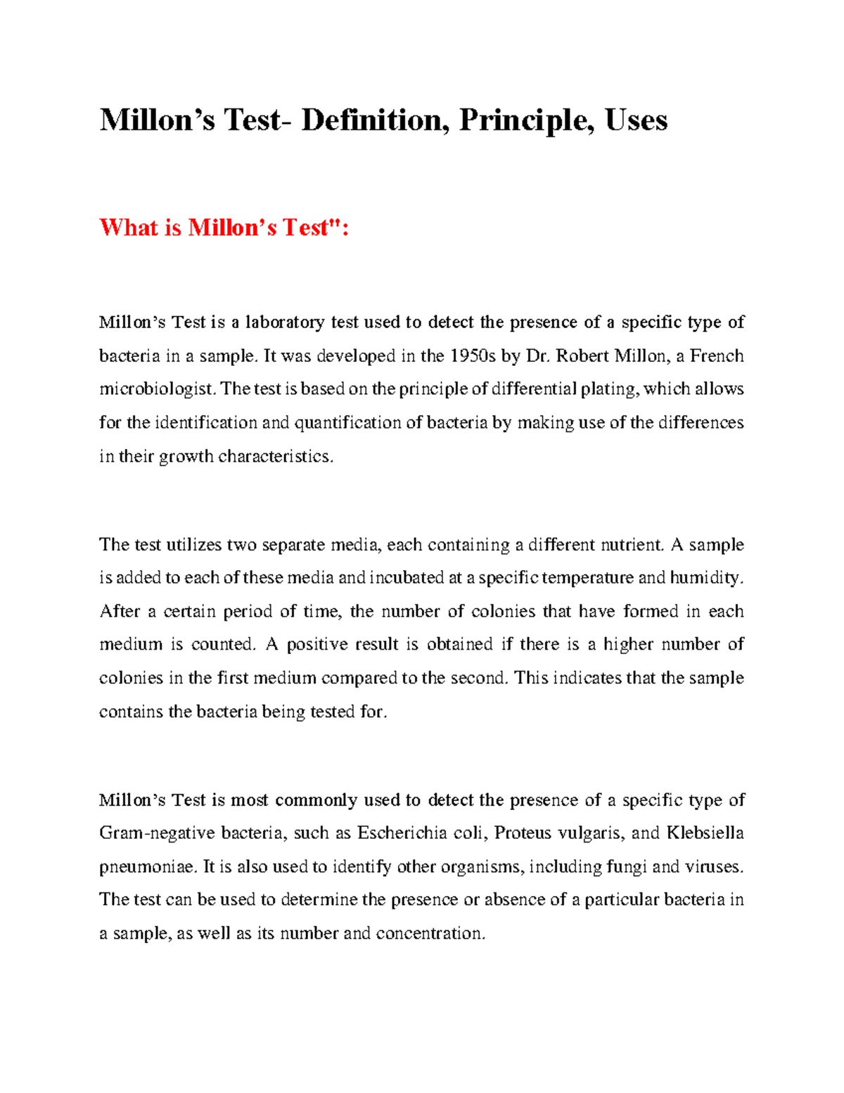 Millon’s Test- Definition, Principle, Uses - It was developed in the ...