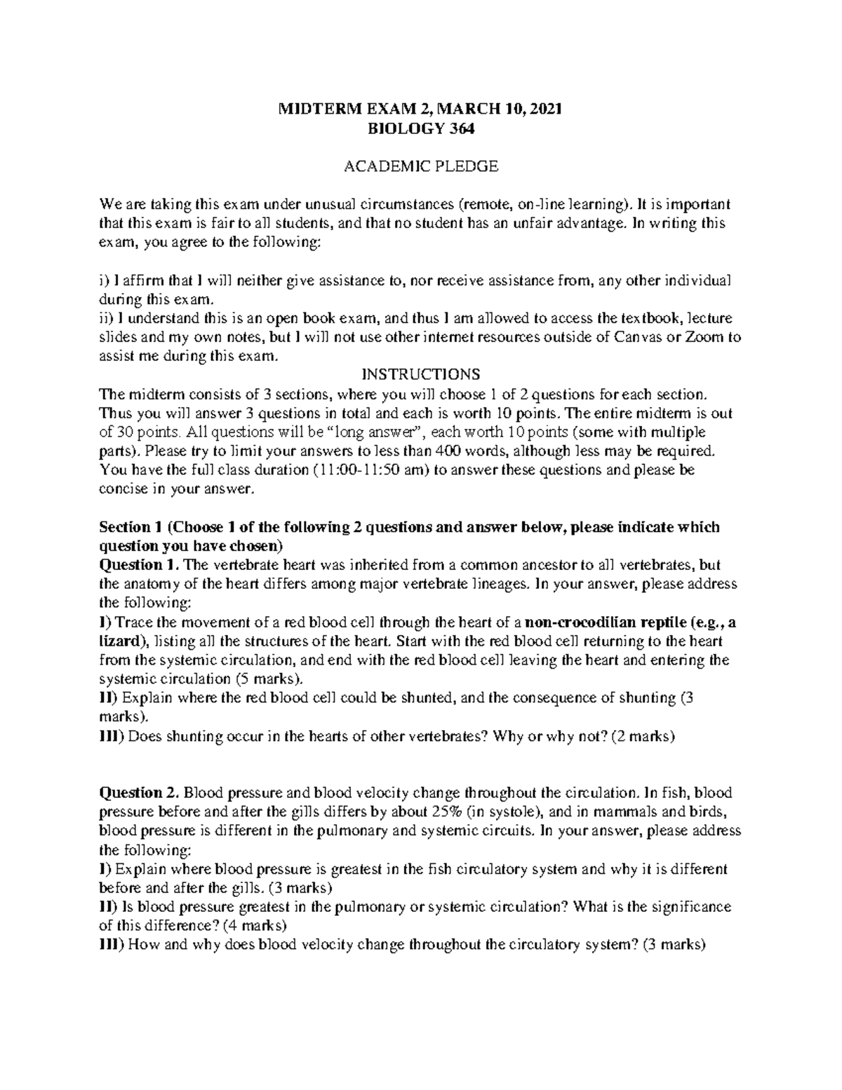 Biol+364+Midterm+2 Example+Answers - MIDTERM EXAM 2, MARCH 10, 2021 ...