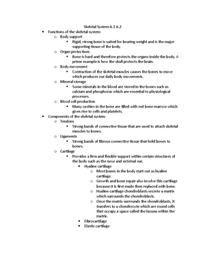 Skeletal System Practice Questions Cont - Skeletal system functions a ...