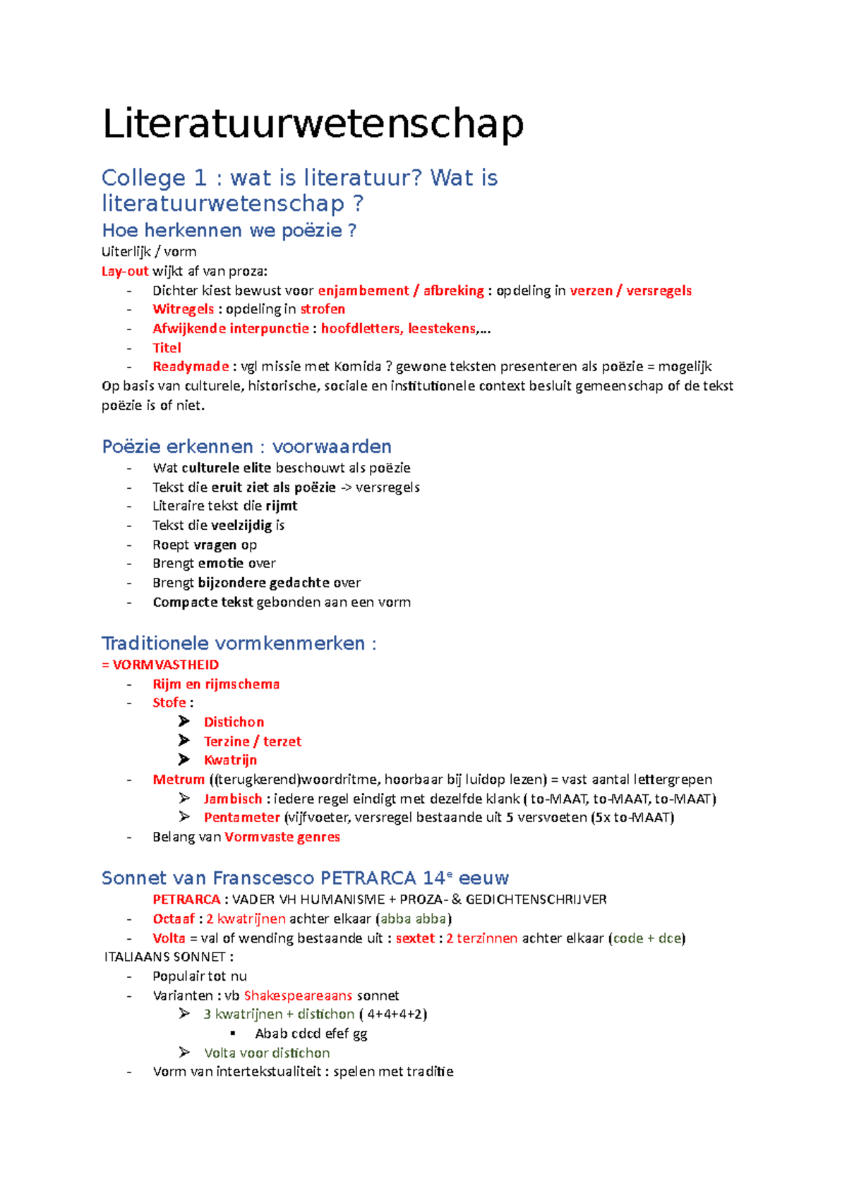 Babel-literatuurwetenschap-sv - Literatuurwetenschap College 1 : wat is ...