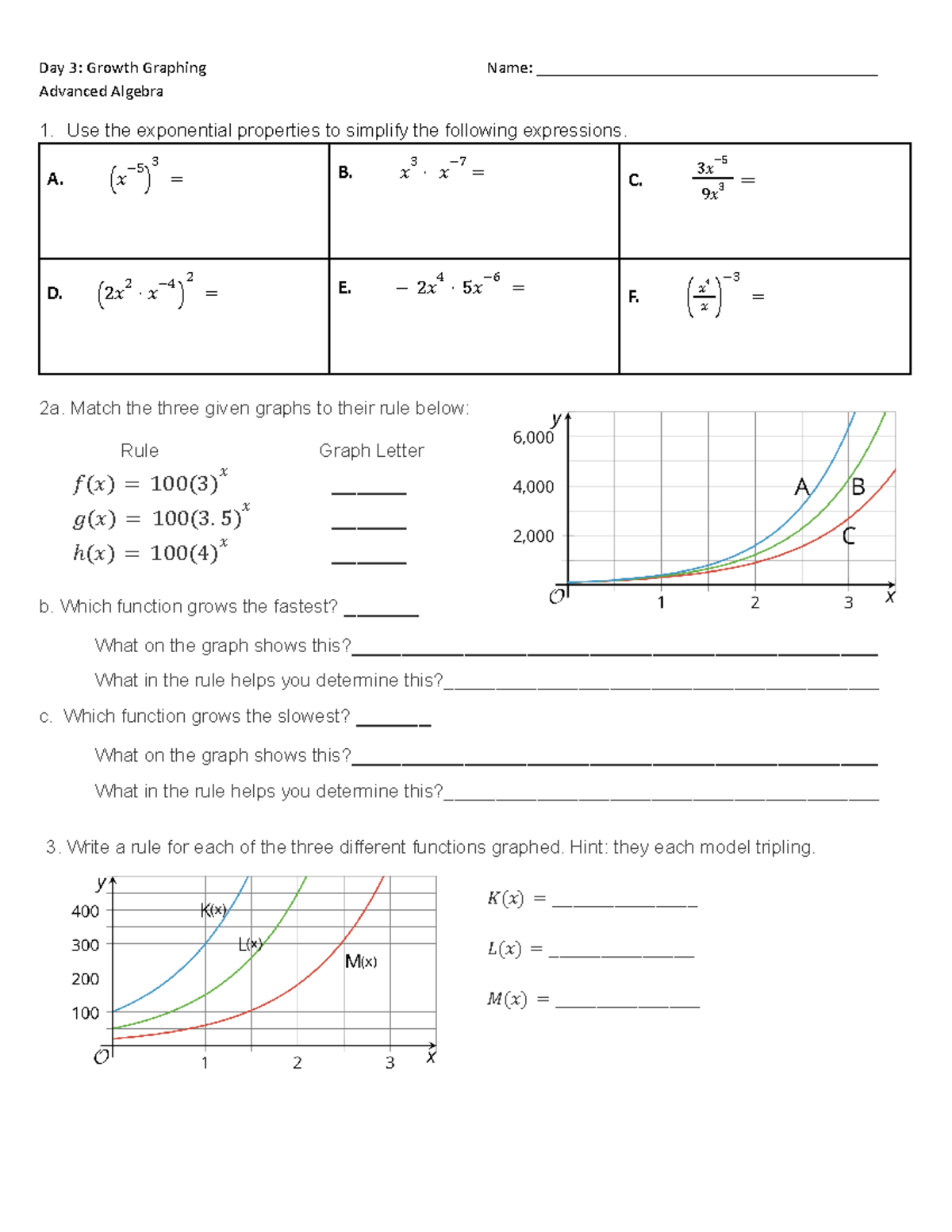 Day 3 HW - Math - Day 3: Growth Graphing Name ...