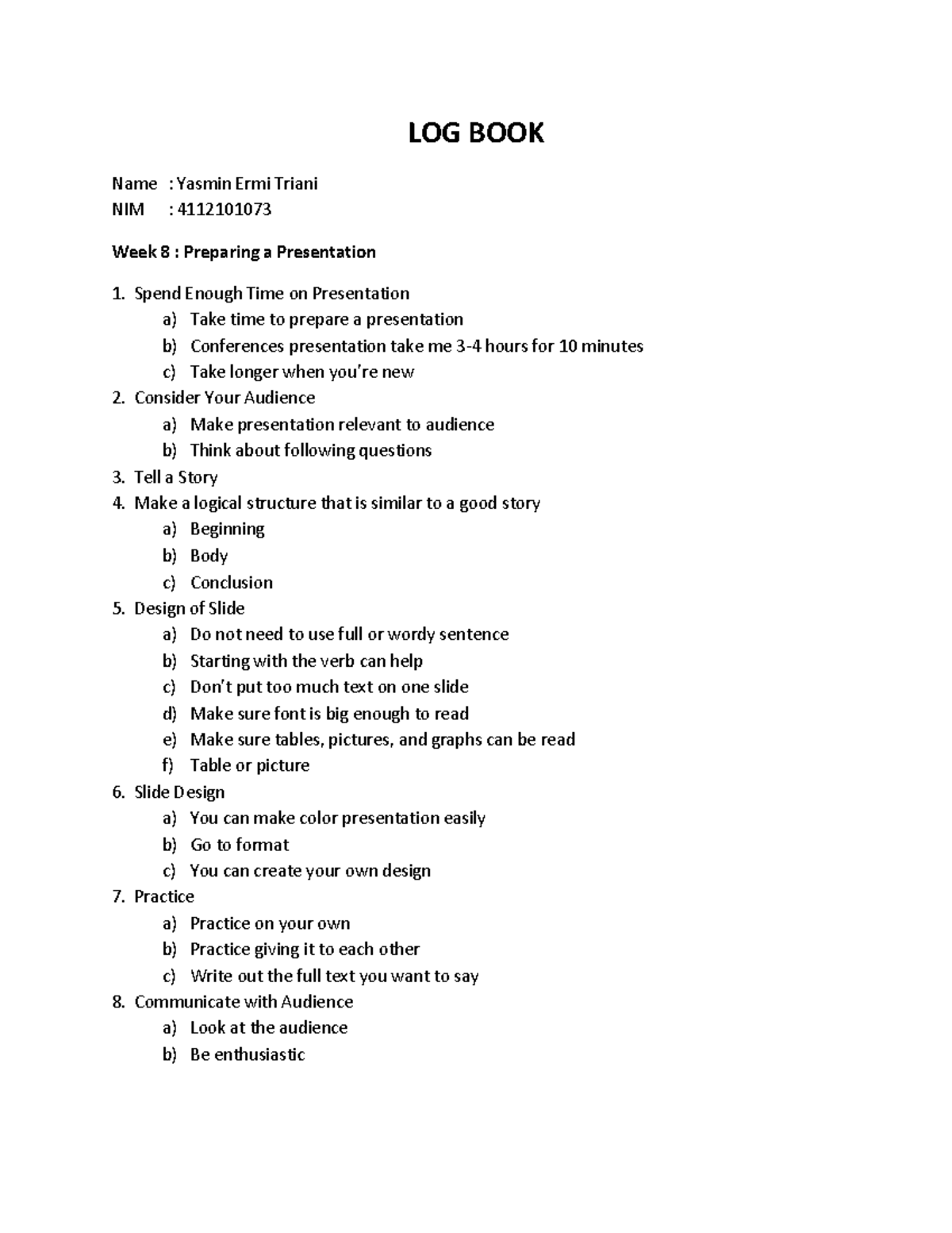 LOG BOOK 5nov2021 - fxfgfxf - LOG BOOK Name : Yasmin Ermi Triani NIM ...