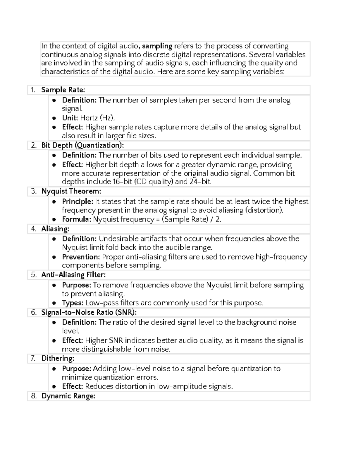 2sampling varable - Multimedia notes - In the context of digital audio ...