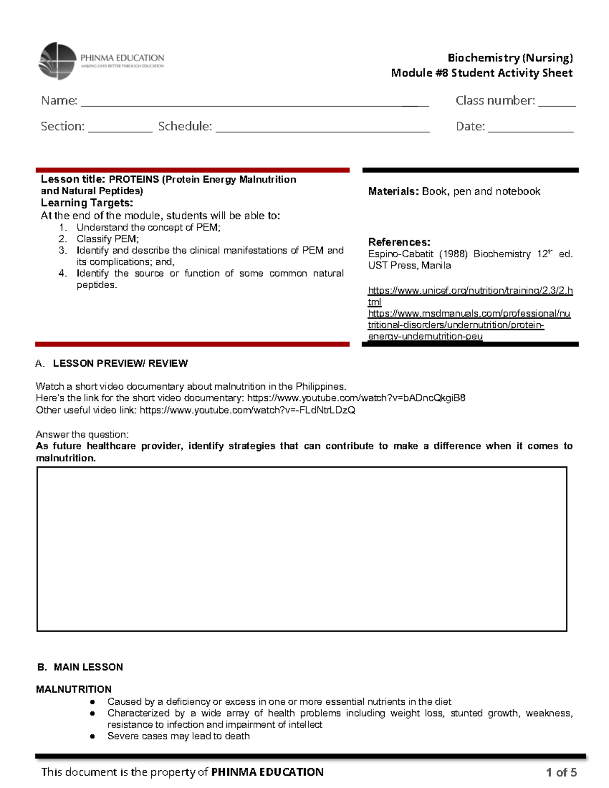 BIO 024 Session 8 SAS Nursing (NEW Format) - Module #8 Student Activity ...