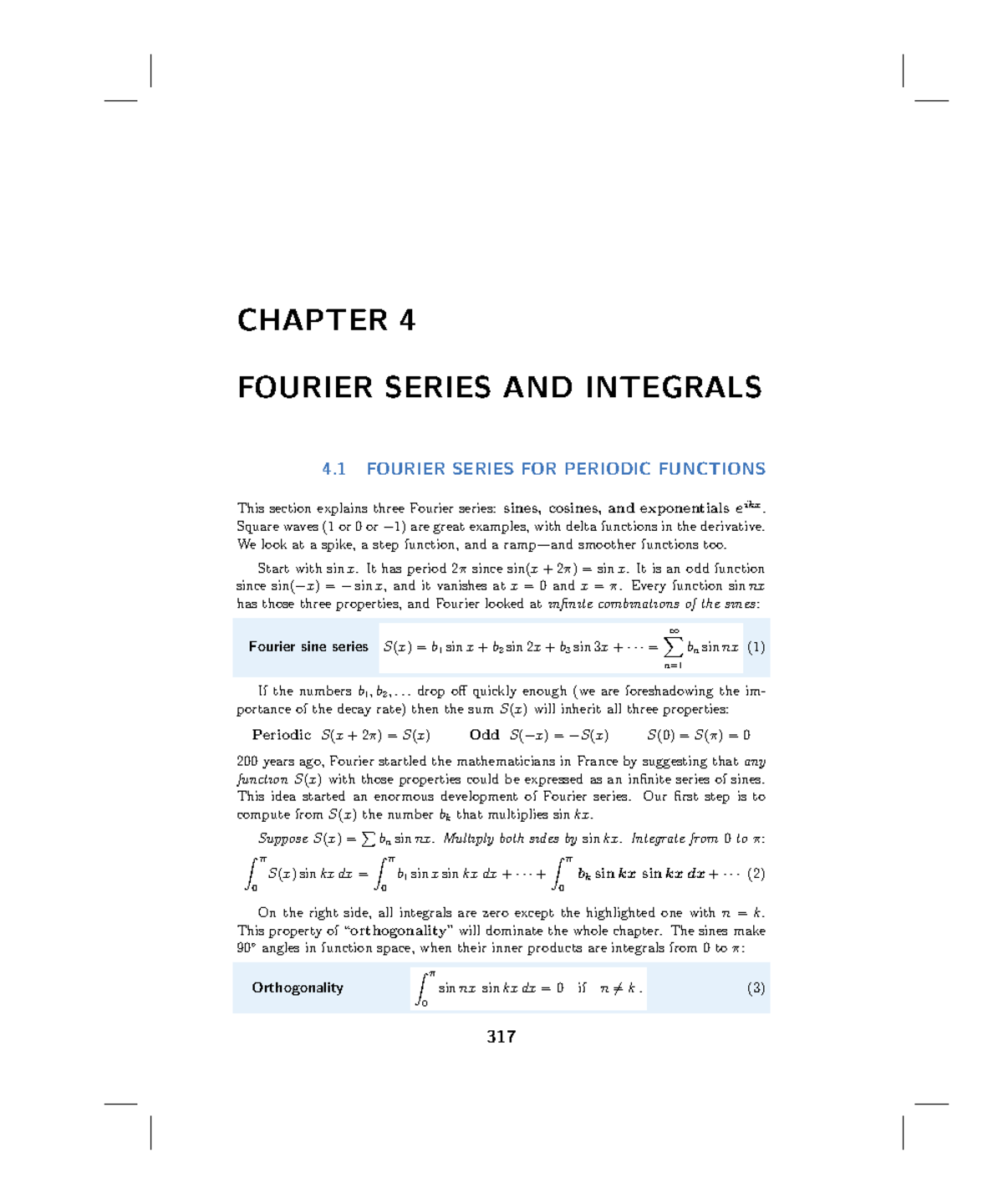 Fourier Series AND Integrals - CHAPTER 4 FOURIER SERIES AND INTEGRALS 4 ...