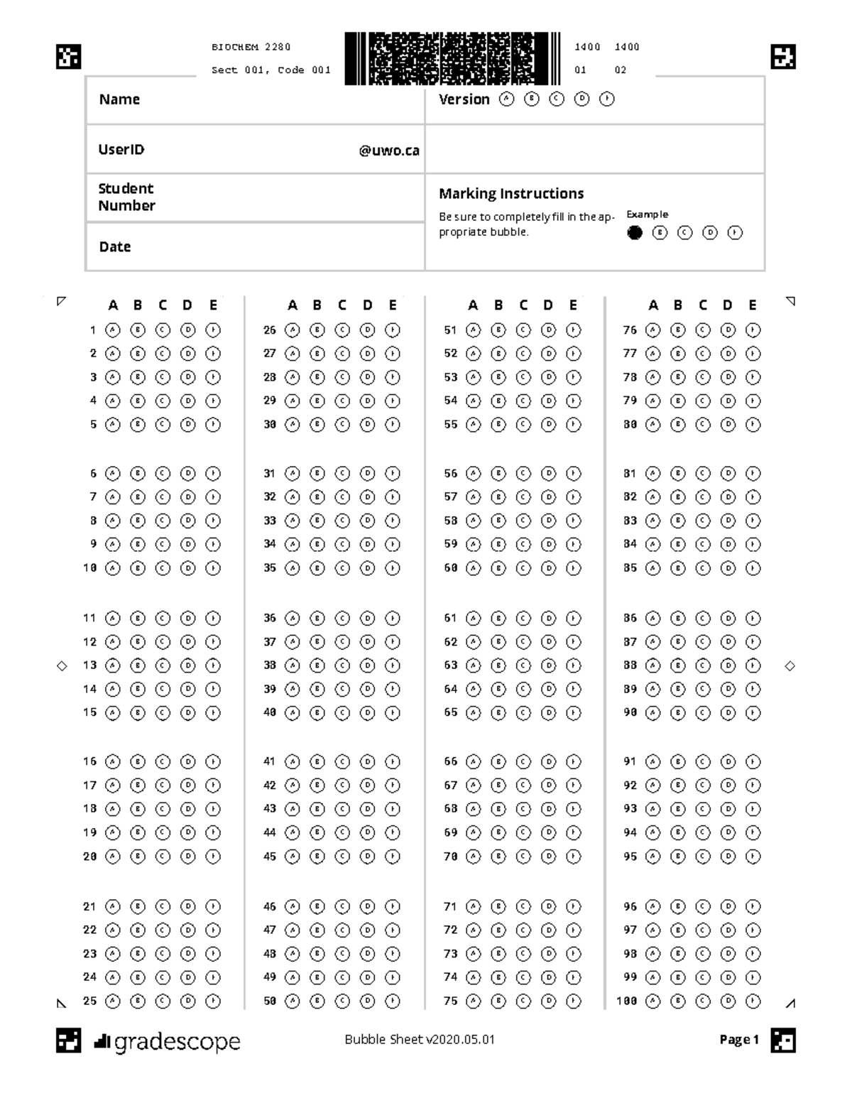 Midterm 2024 answer sheet with barcode - Name Student Number Date ...