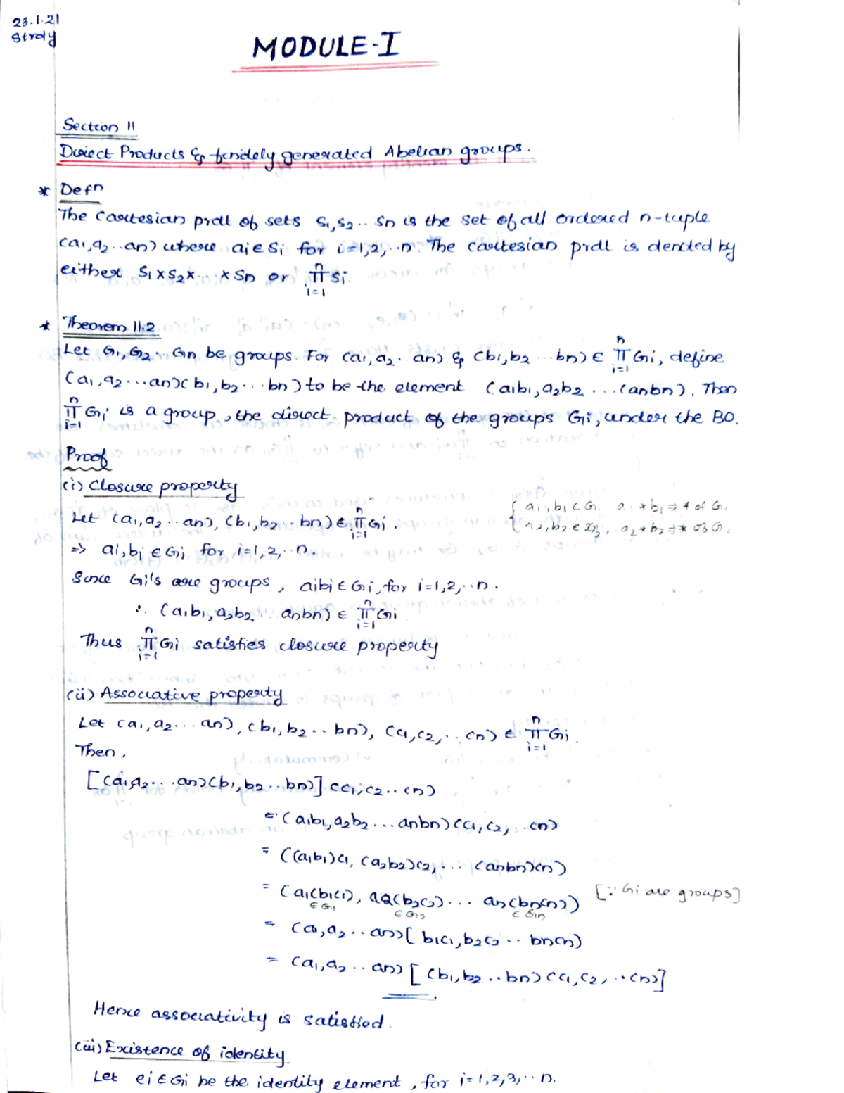 Algebra Module 1 2 - Msc. Maths - Studocu