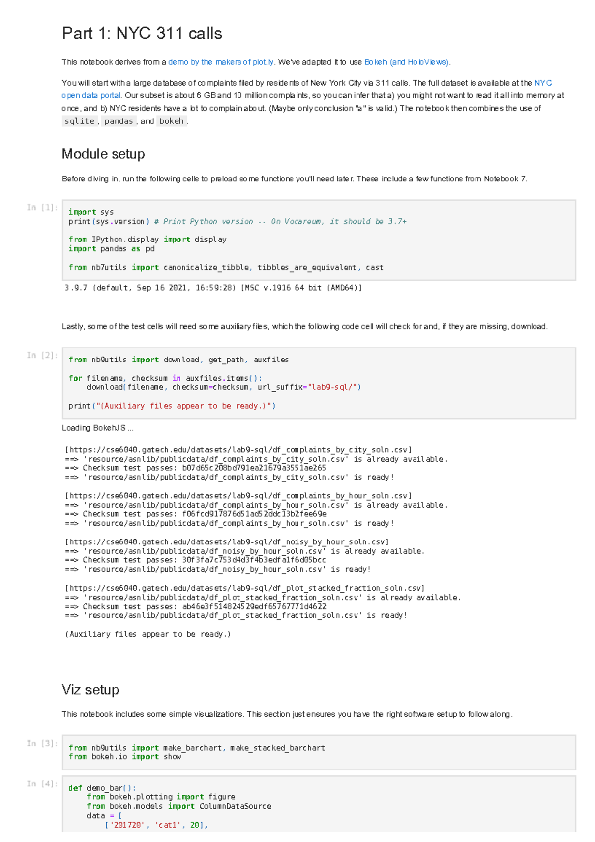 notebook 9 Part1 - Part 1: NYC 311 calls This notebook derives from a demo by the makers of plot ...