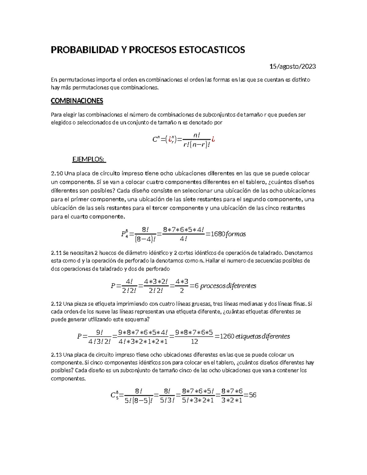 Probabilidad Y Procesos Estocasticos - PROBABILIDAD Y PROCESOS ...