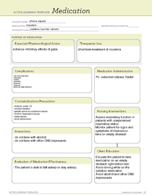 ATI Medication Lithium - ACTIVE LEARNING TEMPLATES THERAPEUTIC ...