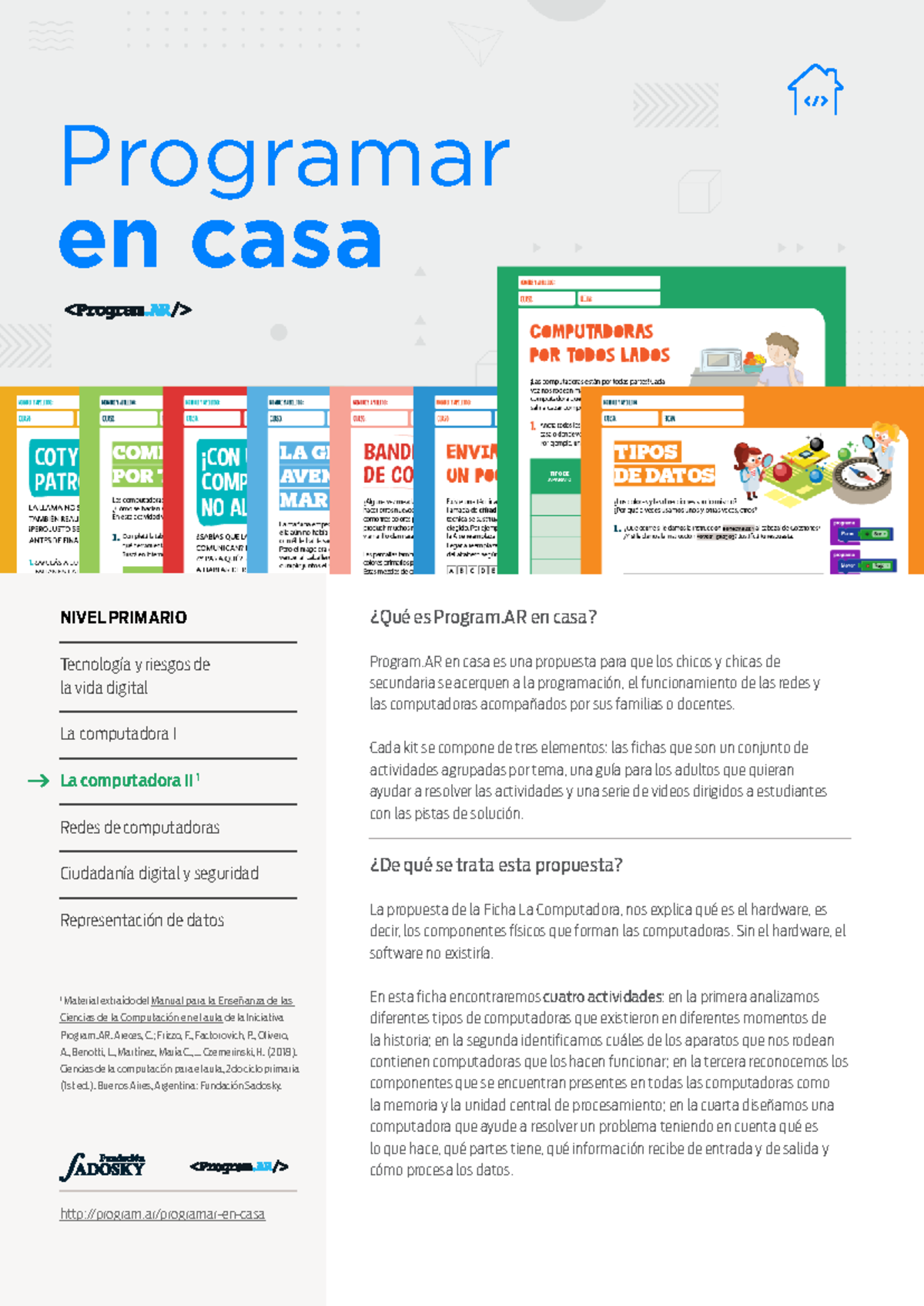 Ficha Primaria La computadora 2 - ¿Qué es Program en casa? Program en ...