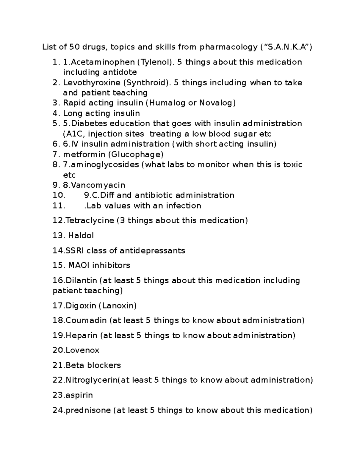 List of 50 drugs - List of 50 drugs, topics and skills from ...