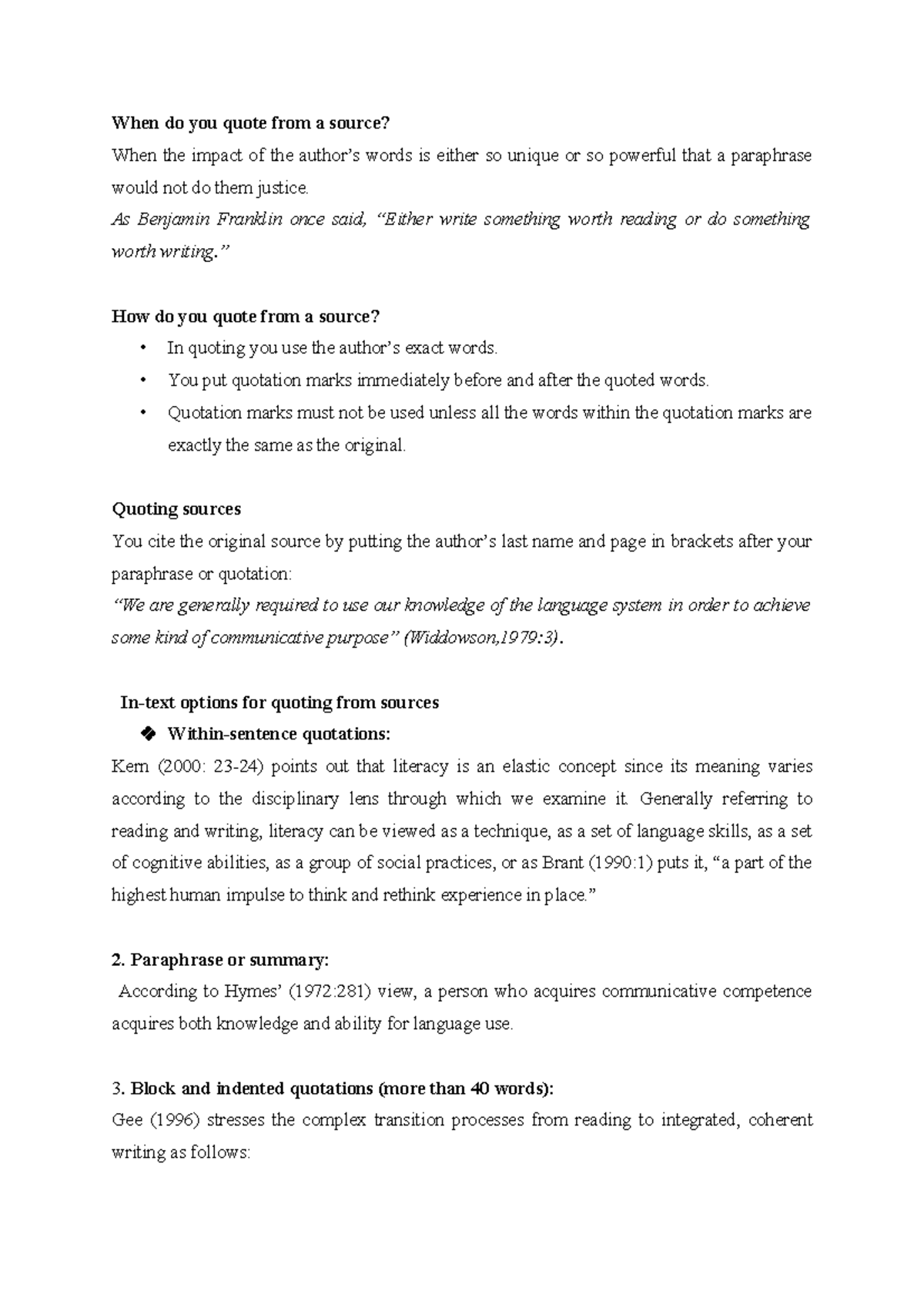 Unit 9 - Chapter 12 - Referencing & Plagiarising - 29th, 31st Aug & 1st ...