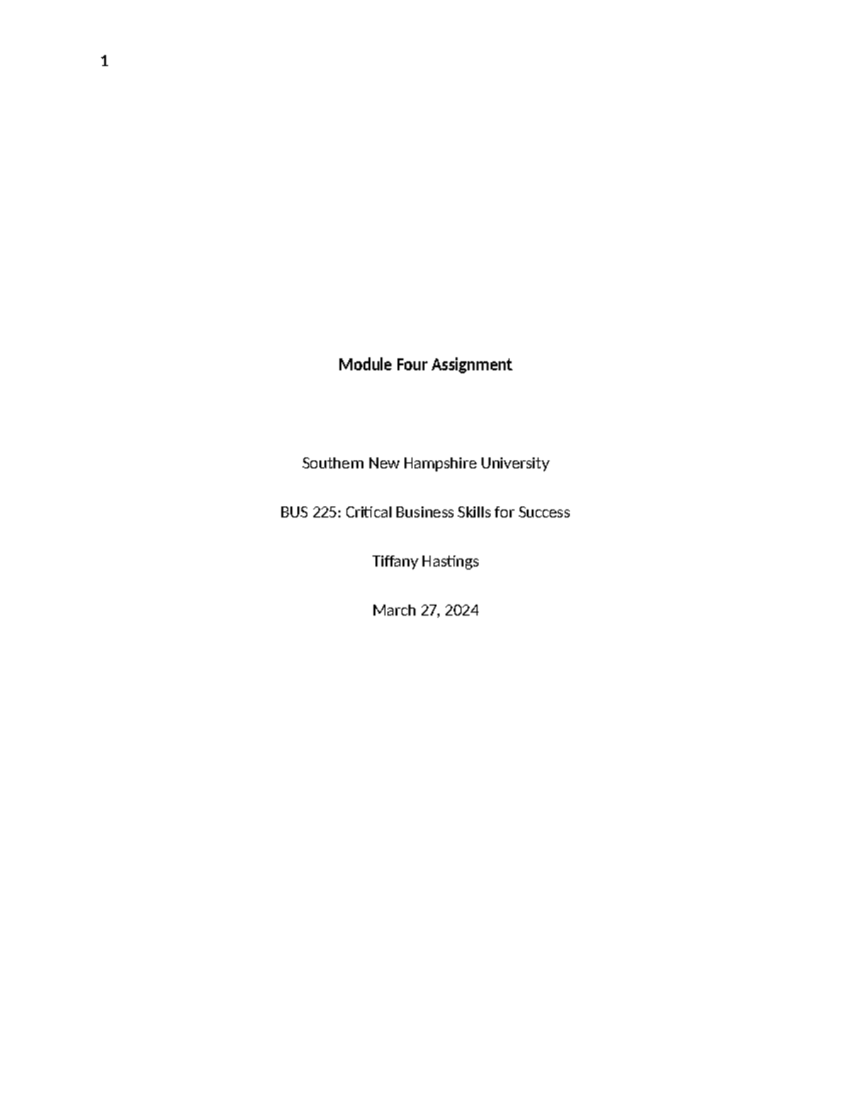BUS225 Module Four Assignment - Module Four Assignment Southern New ...