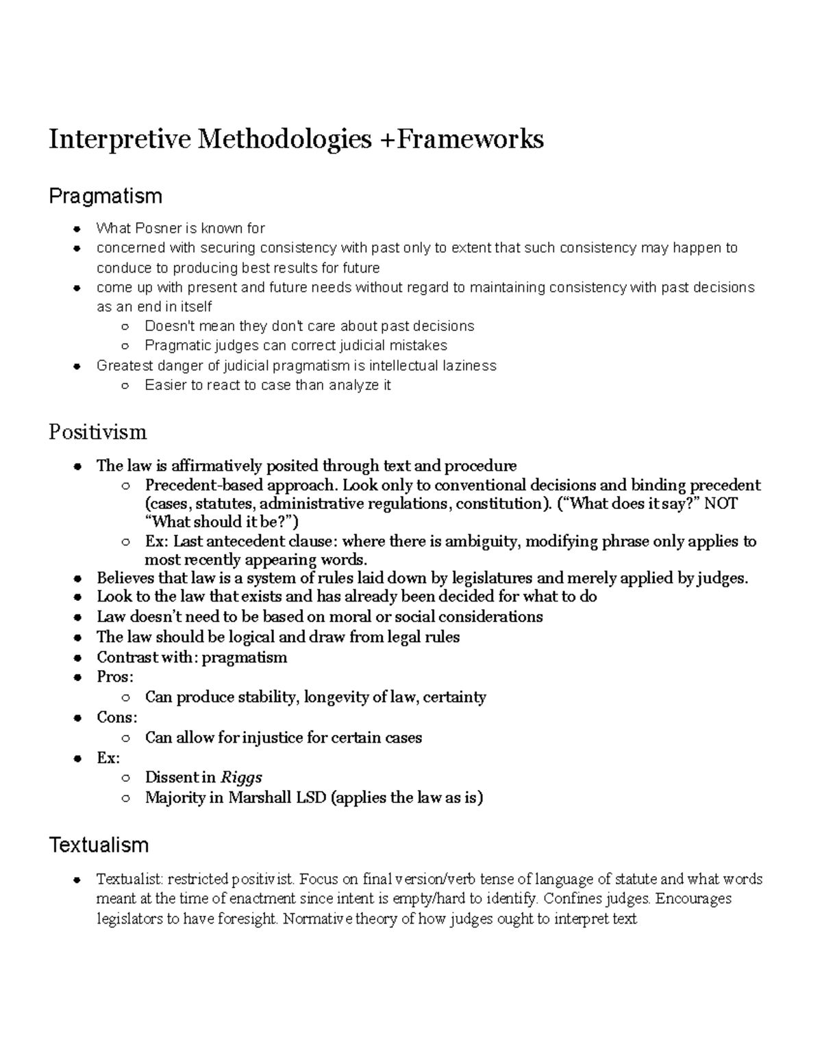 Elements outline - Interpretive Methodologies +Frameworks Pragmatism ...