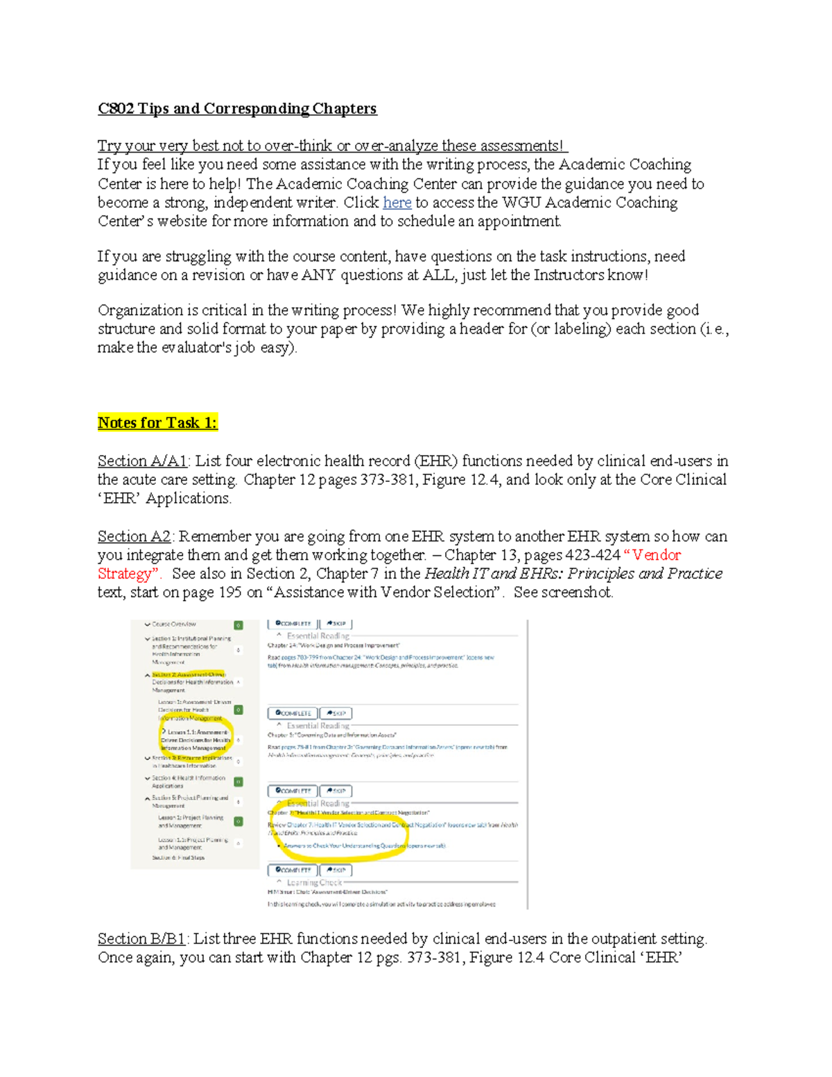 C802 Tasks Overview Guide - C802 Tips and Corresponding Chapters Try ...