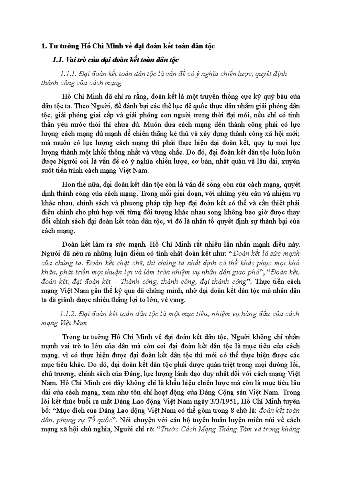 Tthcm - 554545 - Tư tưởng Hồ Chí Minh về đại đoàn kết toàn dân tộc Vai ...