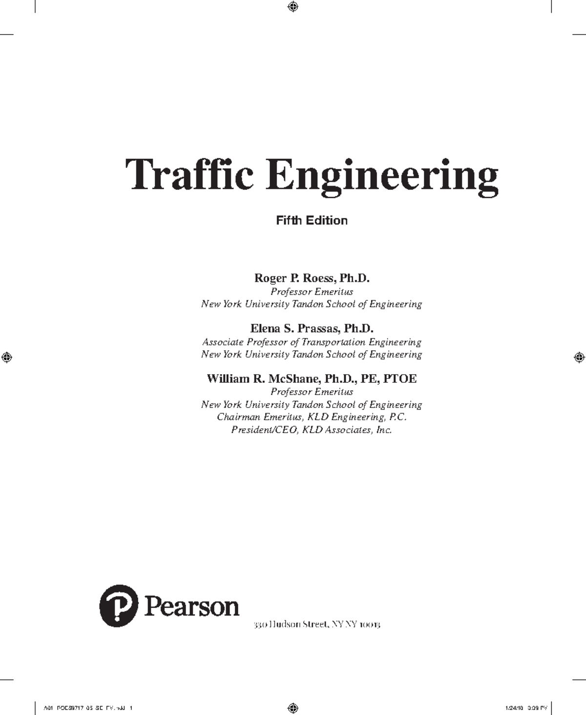 0134599713 - Ghhb vv - Traffic Engineering Fifth Edition Roger P. Roess ...