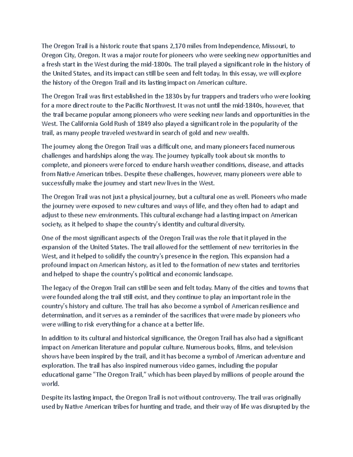 The Oregon Trail - It was a major route for pioneers who were seeking ...