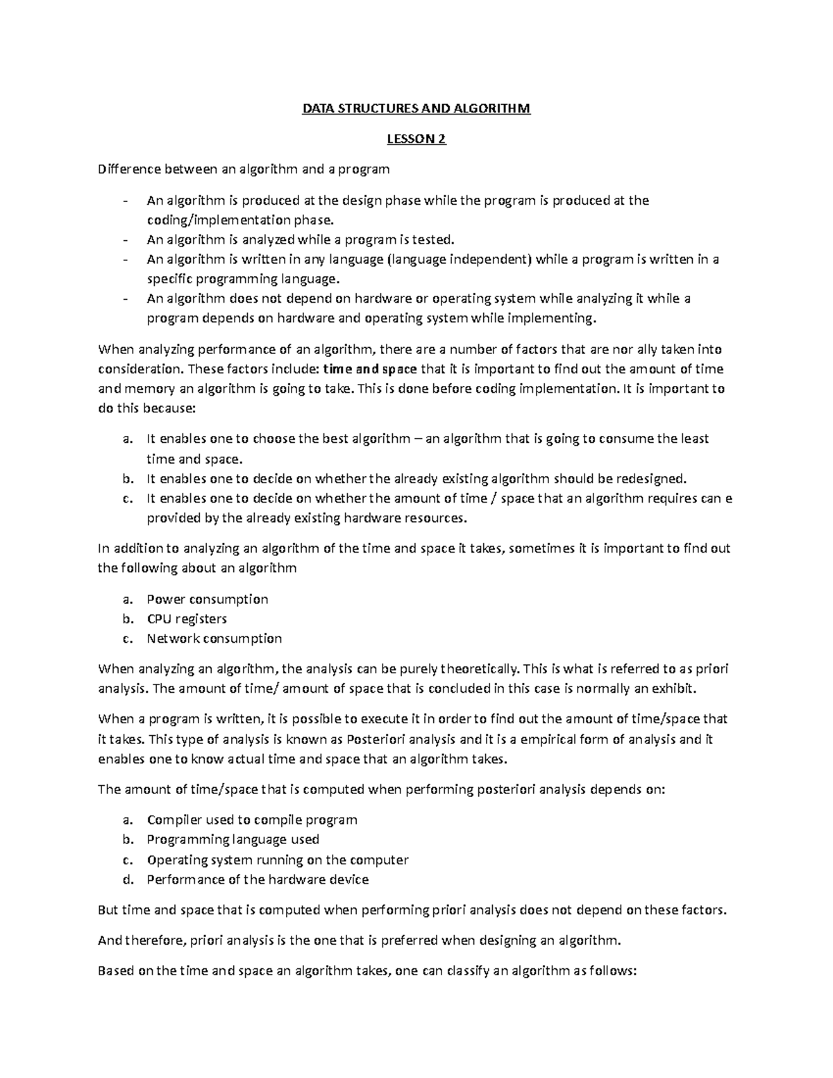Data Structures And Algorithm Lesson 2 Data Structures And Algorithm Lesson 2 Difference