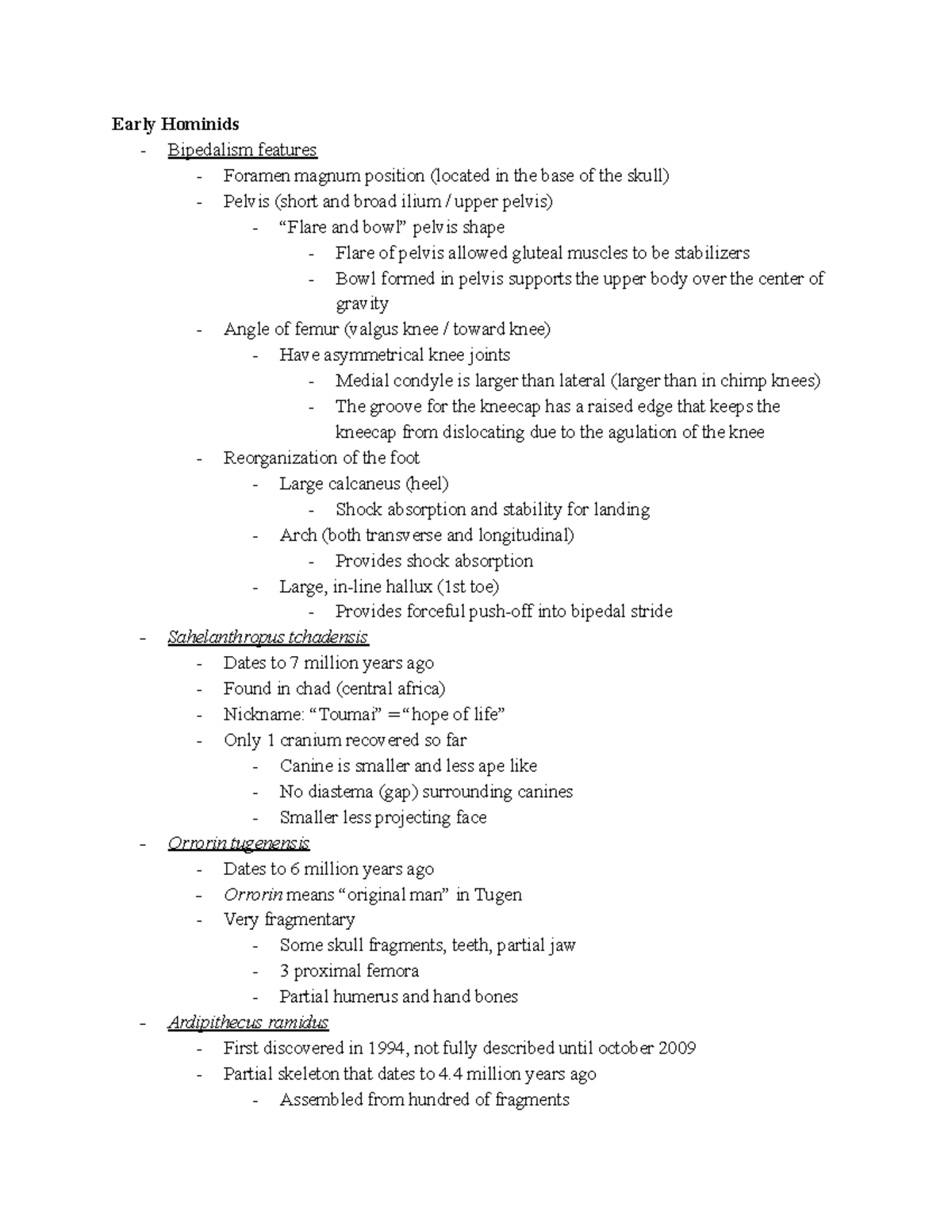 ANTH Exam 3 Review - Professors: Dr. Durband and Briana Smith - Early ...