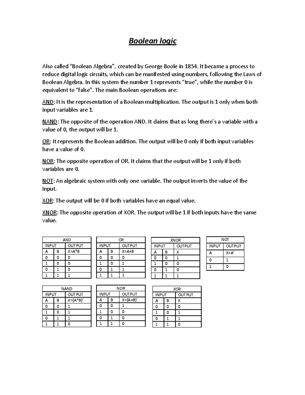 Boolean Logic It Boolean Logic Claudia Jossele García Hernández Also Called “boolean Algebra 