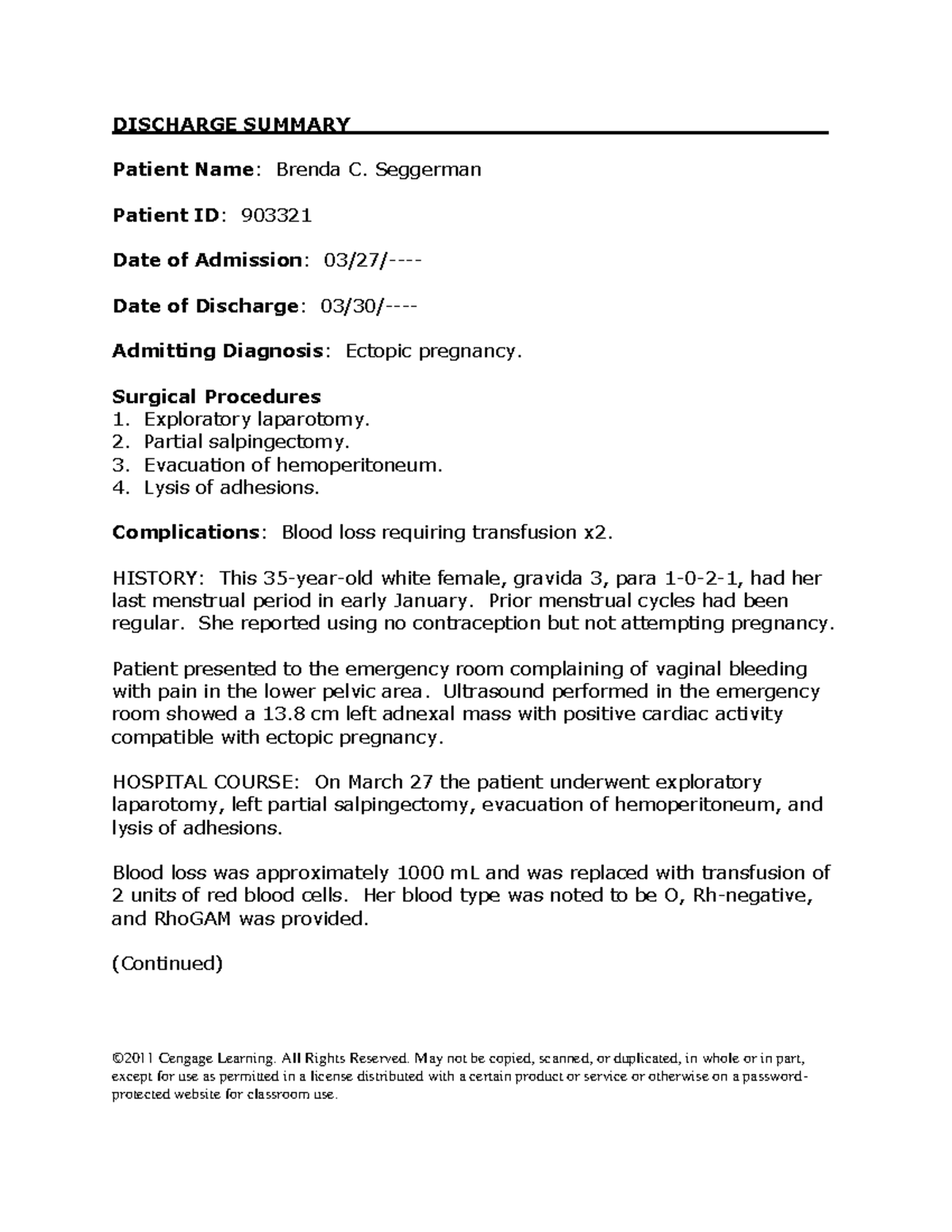 5 Case 1 DC Summary (1).pdf Model - ©2011 Cengage Learning. All Rights ...