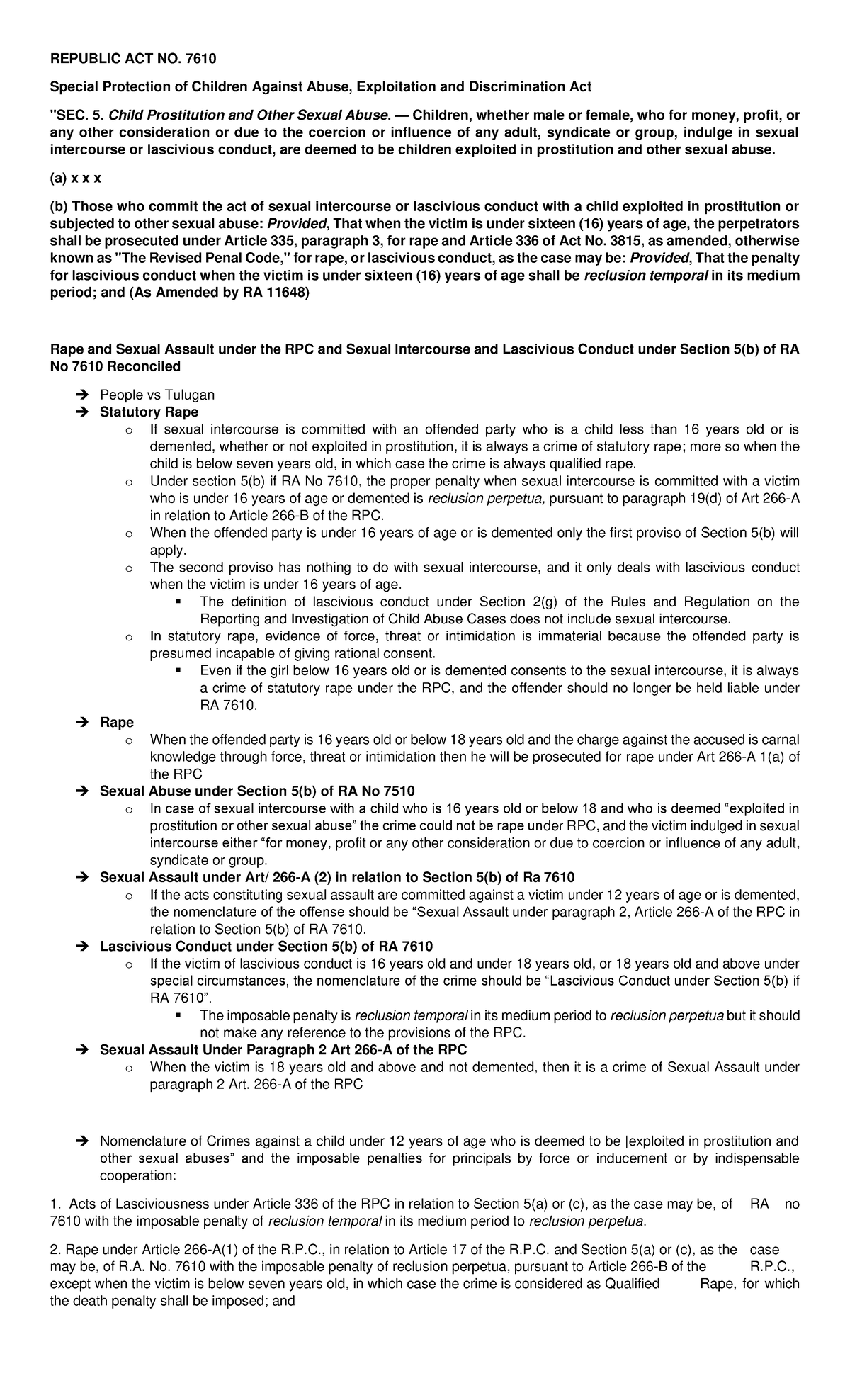 RA-7610-RA9262f - REPUBLIC ACT NO. 7610 Special Protection of Children ...