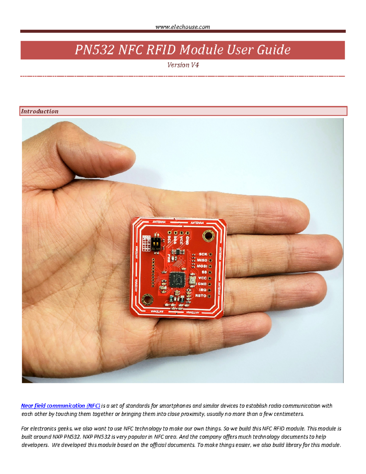 Manual de PN532 - PN532 NFC RFID Module User Guide Version V ...
