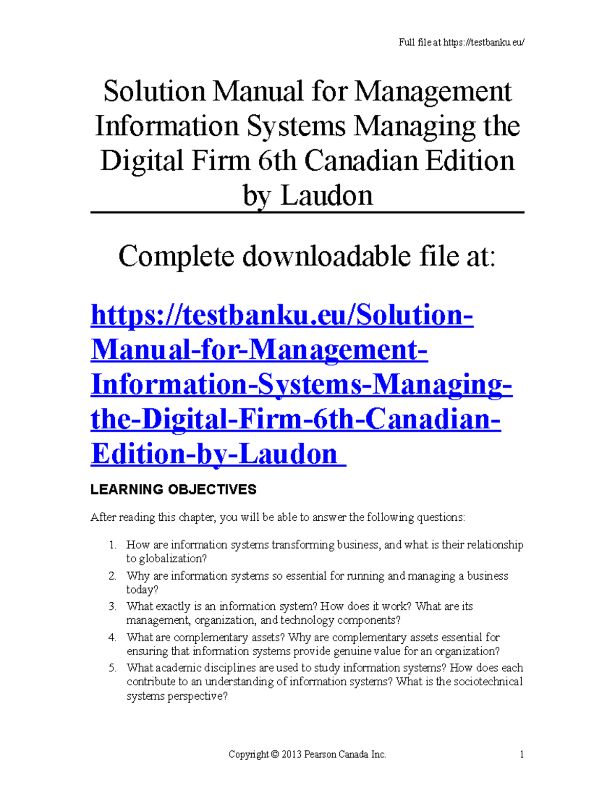 Solution Manual for Management Information - Solution Manual for ...