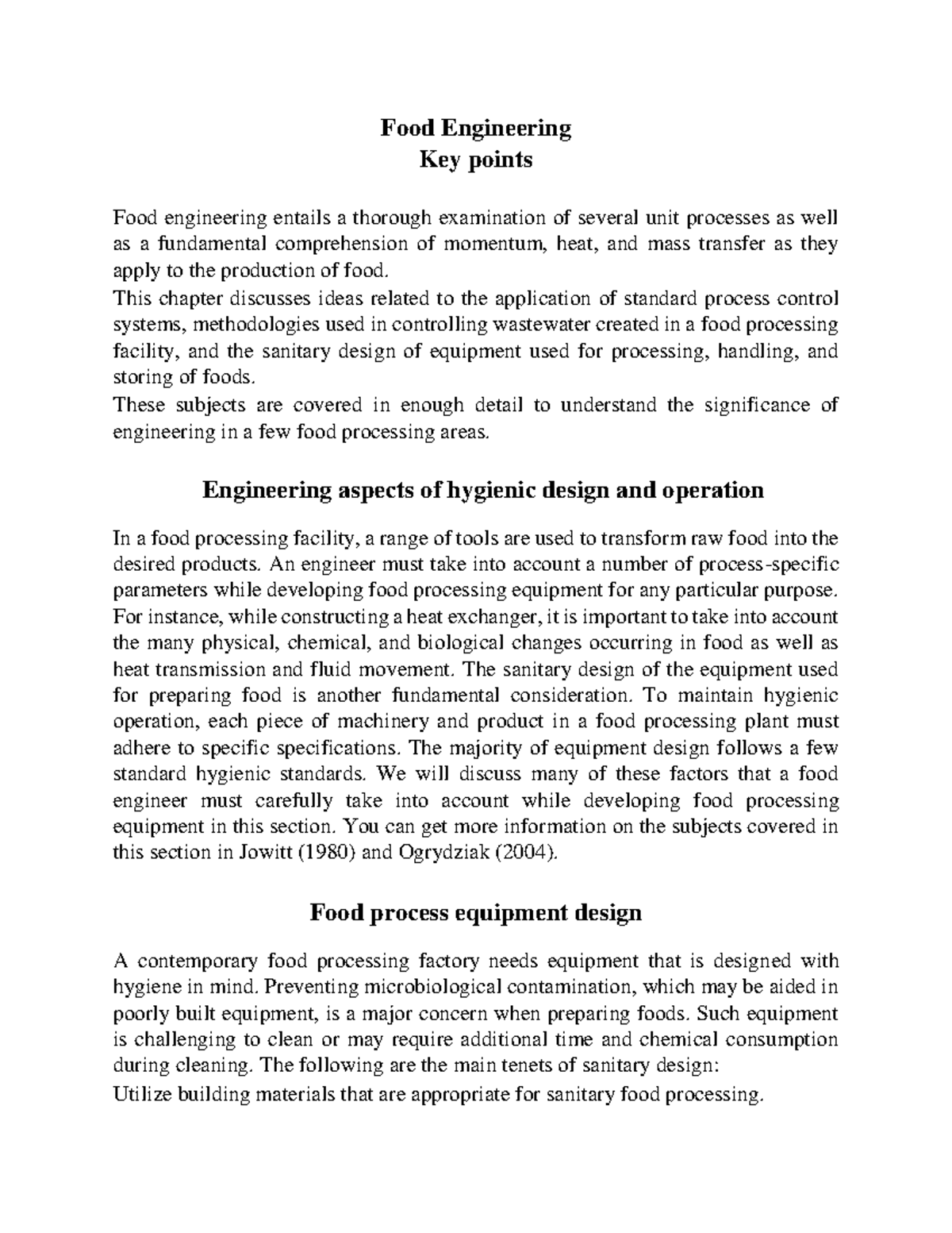 Food science and Technology chapter 10 Food Engineering part 1 - Food ...