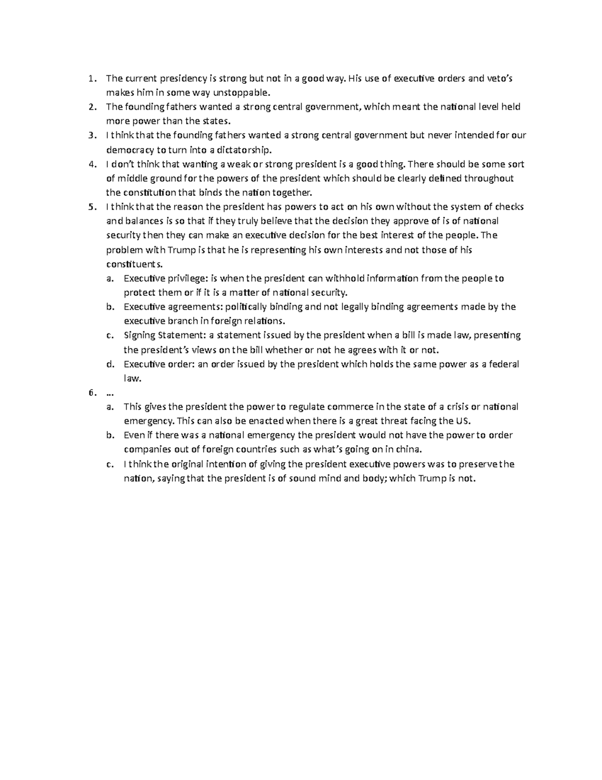 Presidential powers - government assignments - The current presidency ...
