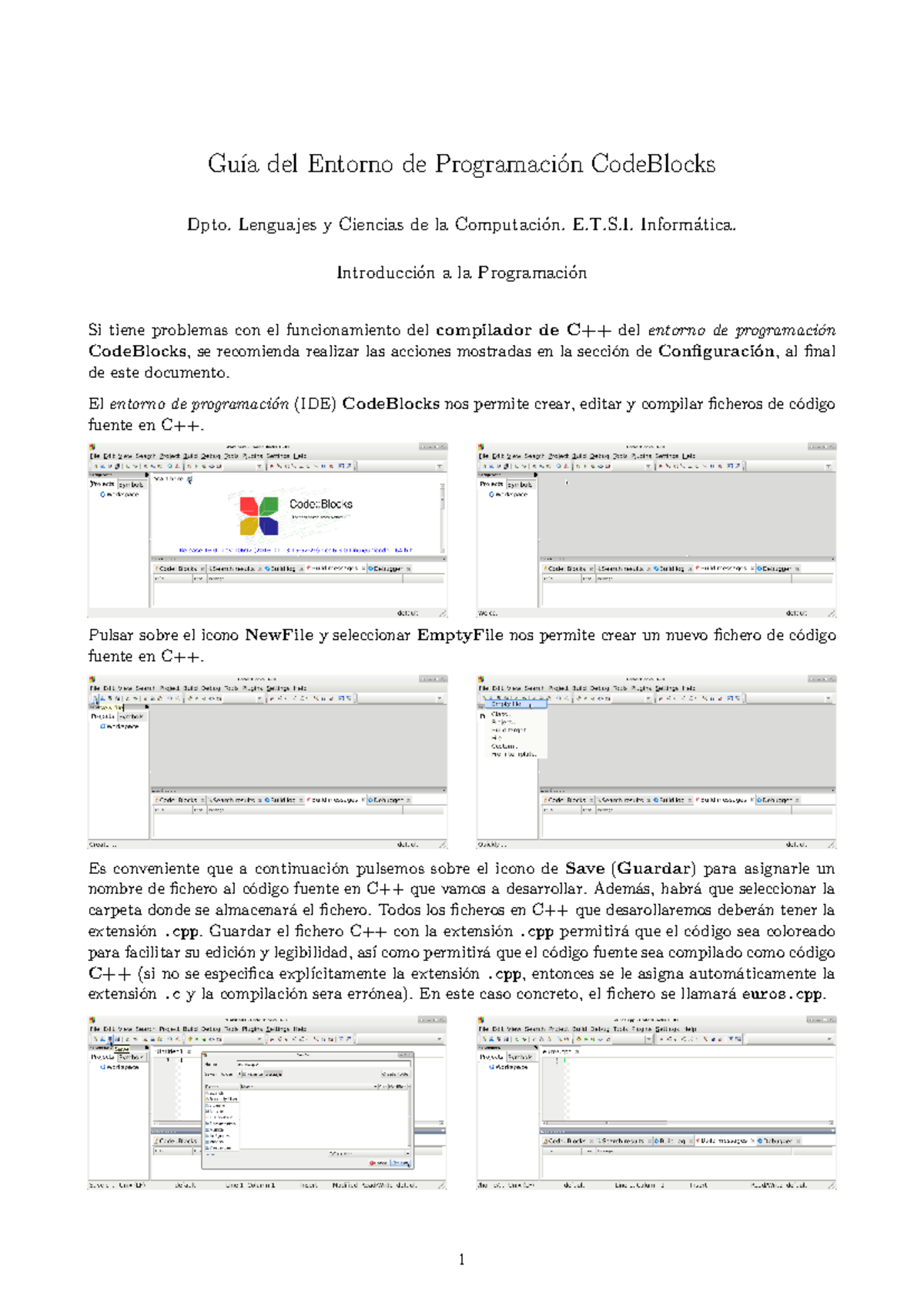 Guia codeblocks - Guía de codeblock - Guía del Entorno de Programación CodeBlocks Dpto ...