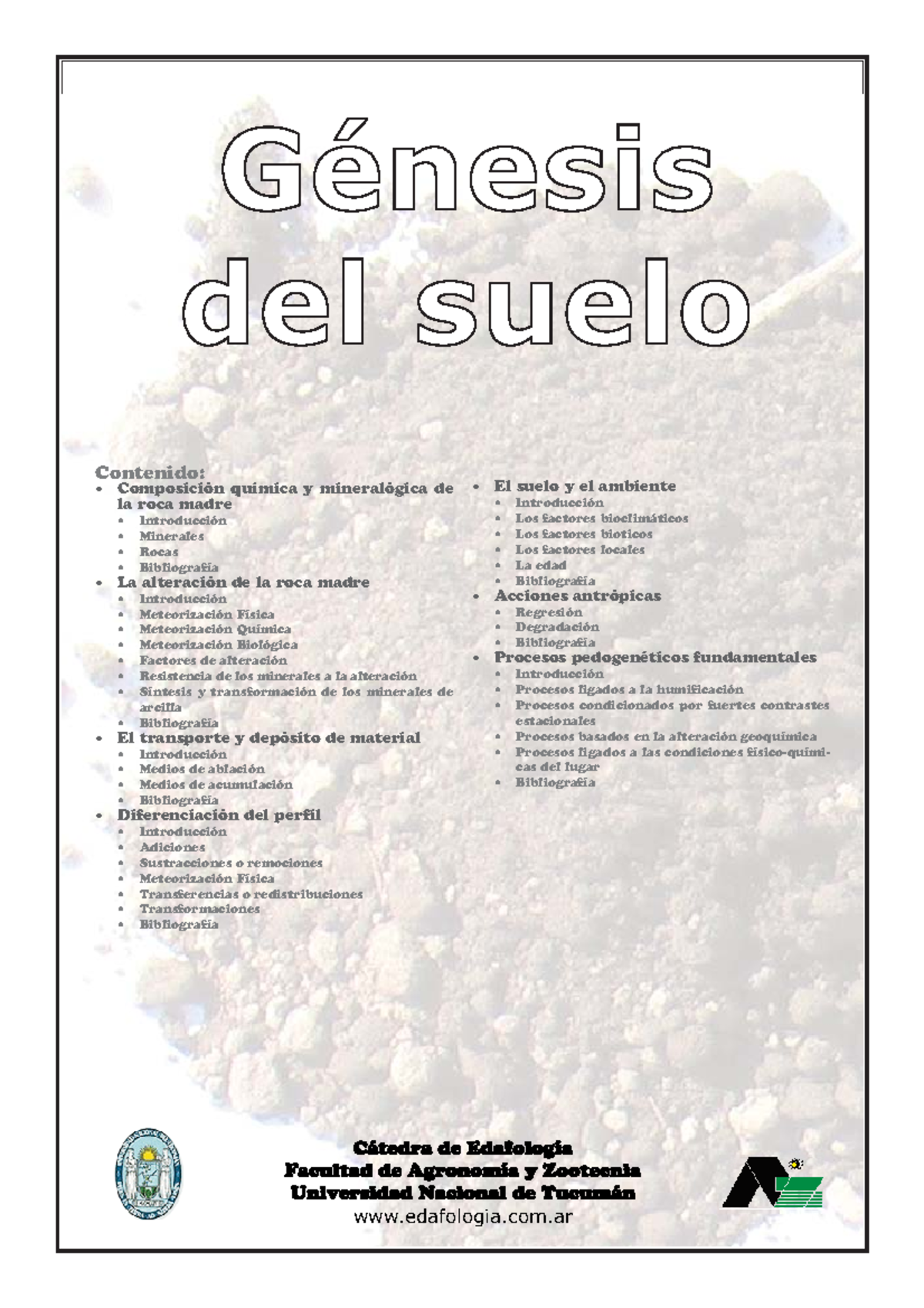 Genesis 1 - Composicion quimica y mineralogica de la roca madre X ...
