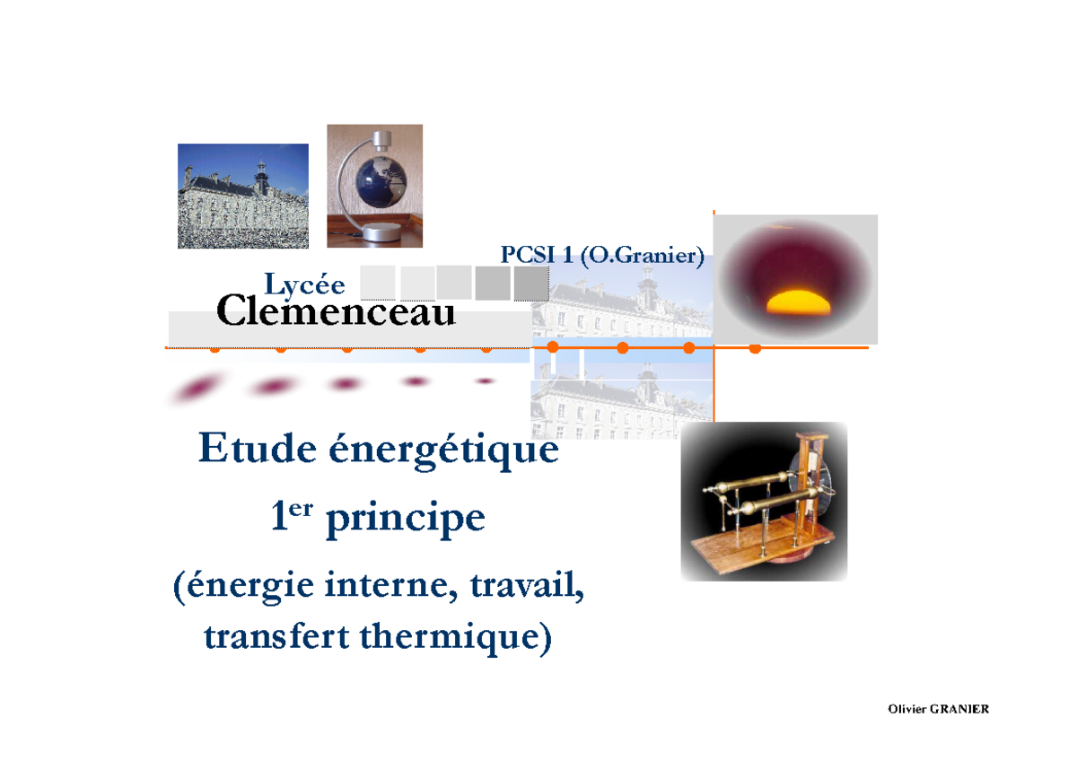 Thermo-1er principe - thermodynamique L1 pcsi - Clemenceau PCSI 1 ...