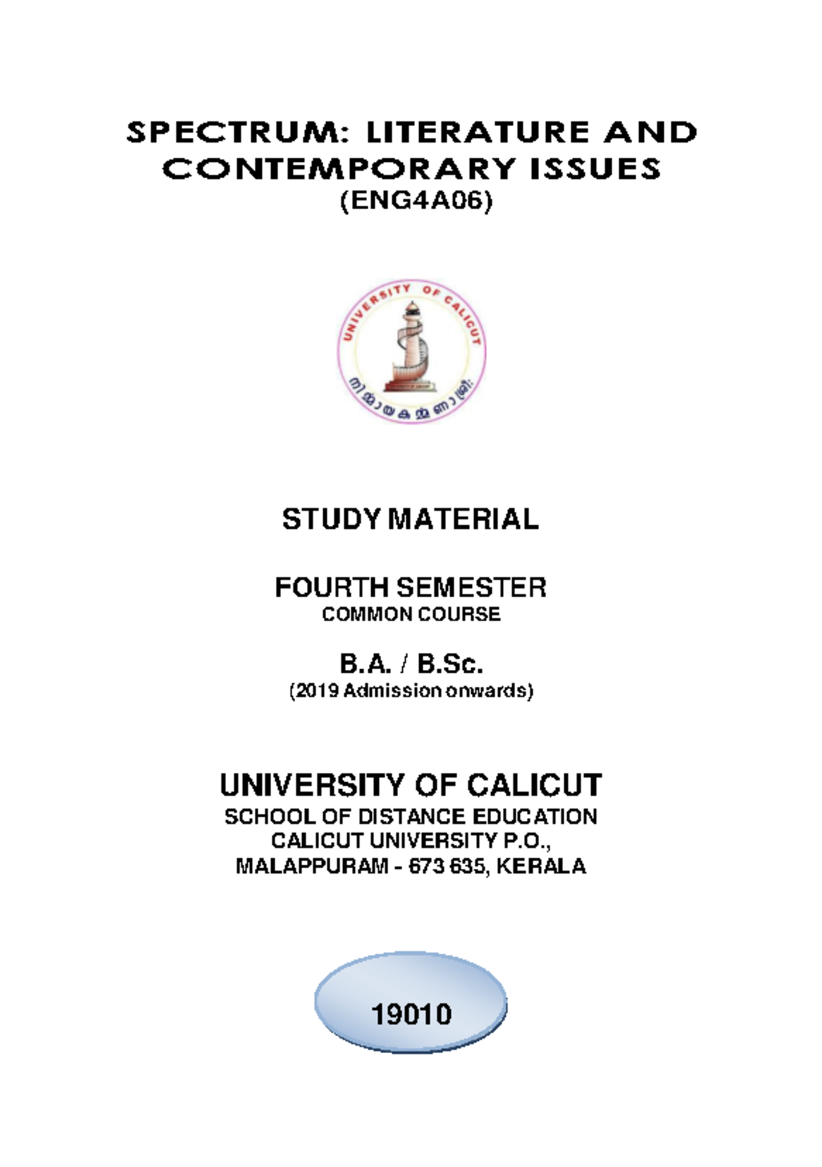 SLM - Spectrum Literature and contemporary issues ENG4A06 - SPECTRUM ...