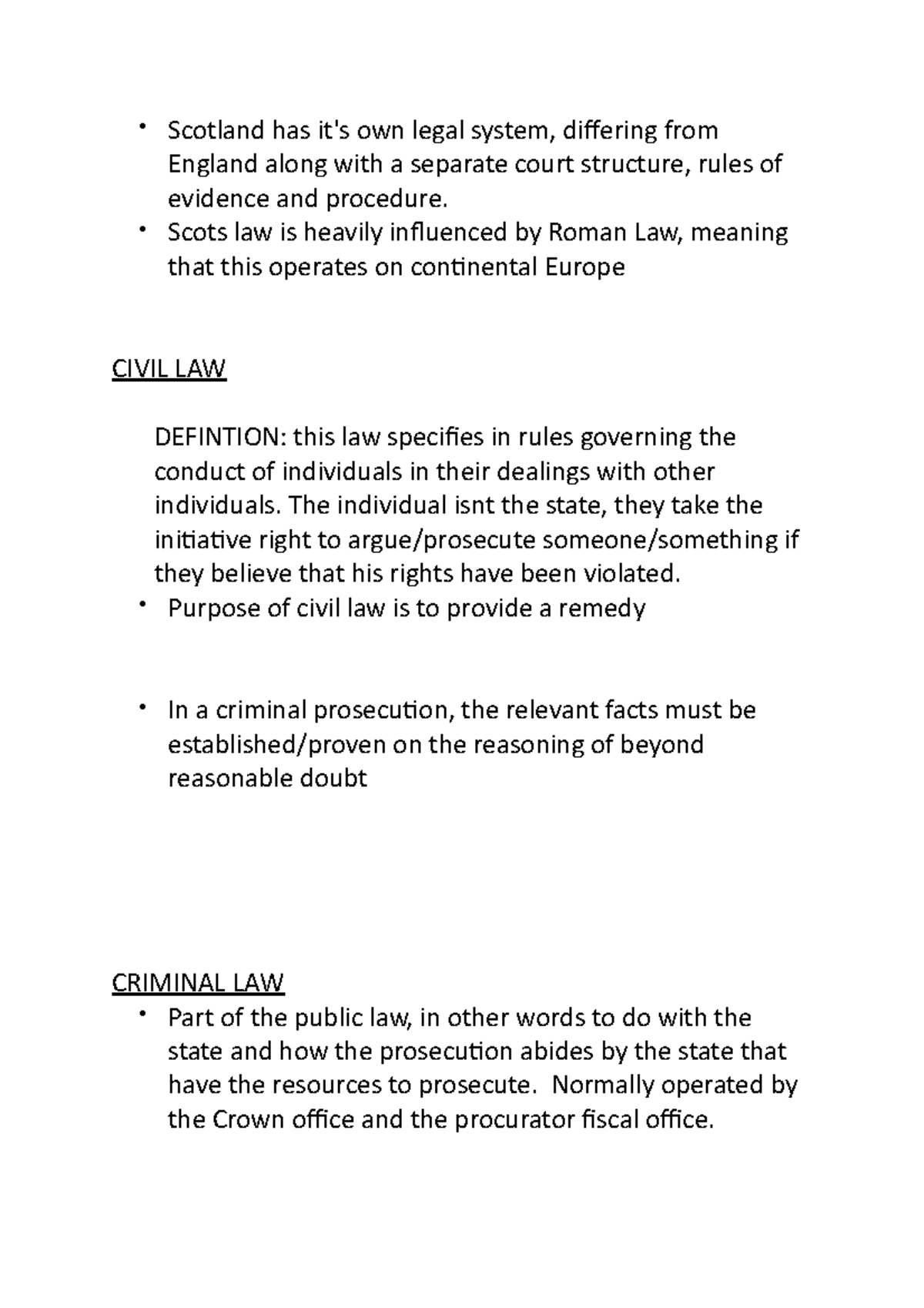 Courts - court system - Scotland has it's own legal system, differing ...