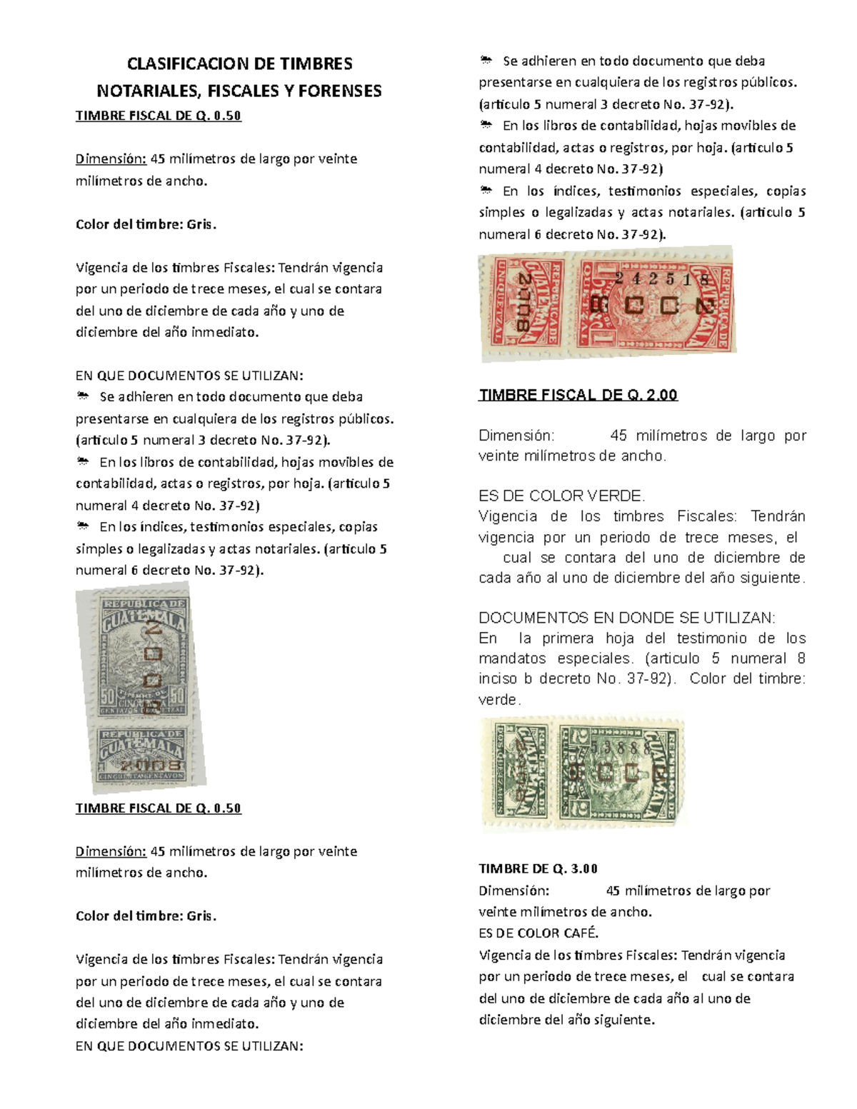 382202960 Clasificacion de Timbres Notariales - CLASIFICACION DE ...