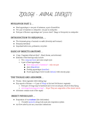 Zoology Notes part 19 - ZOOLOGY - ANIMAL DIVERSITY INTRODUCTION TO ...