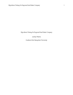 MAT240 Module Three Real Estate Analysis - MAT240 - SNHU - Studocu
