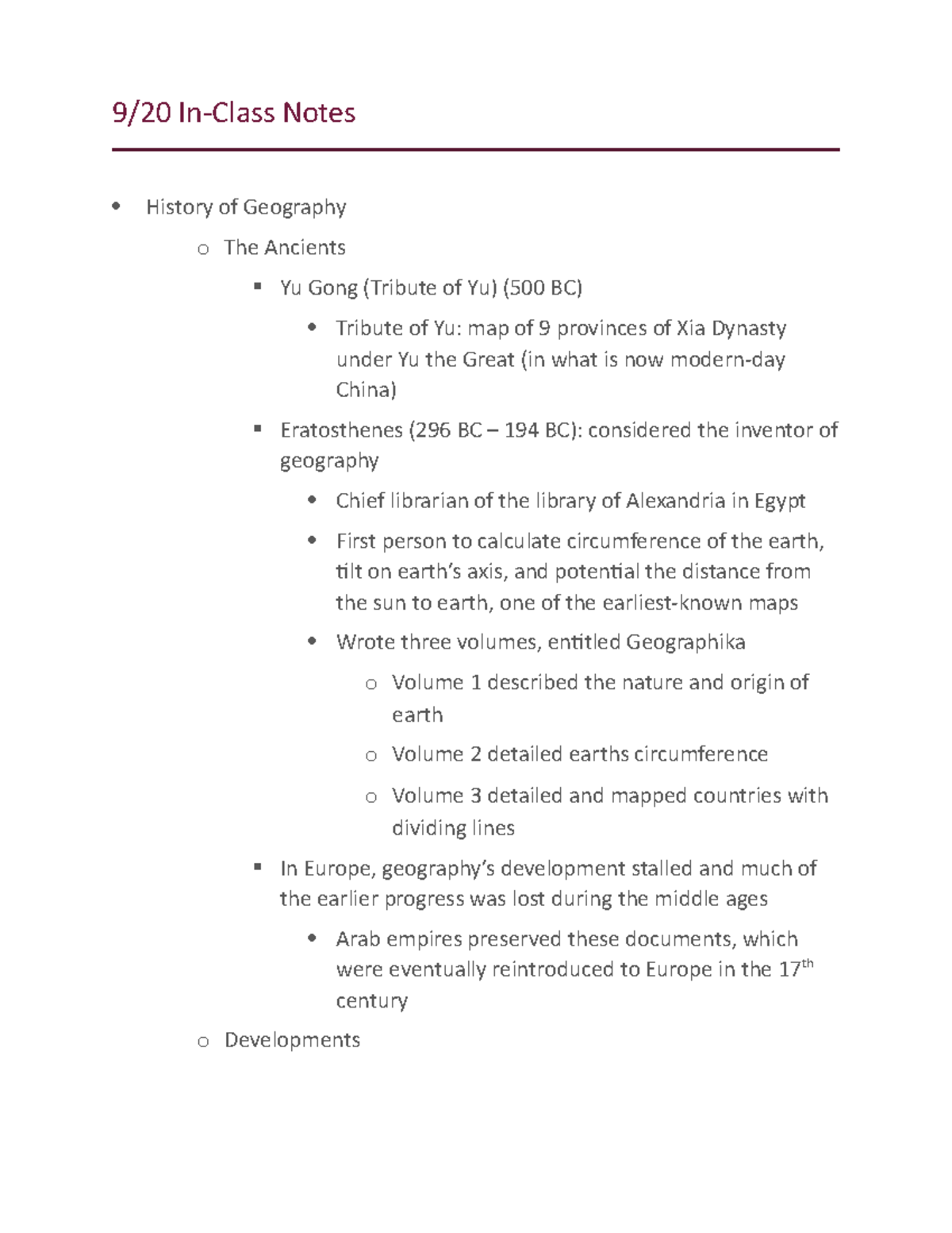 History of Geography and its Components - Studocu