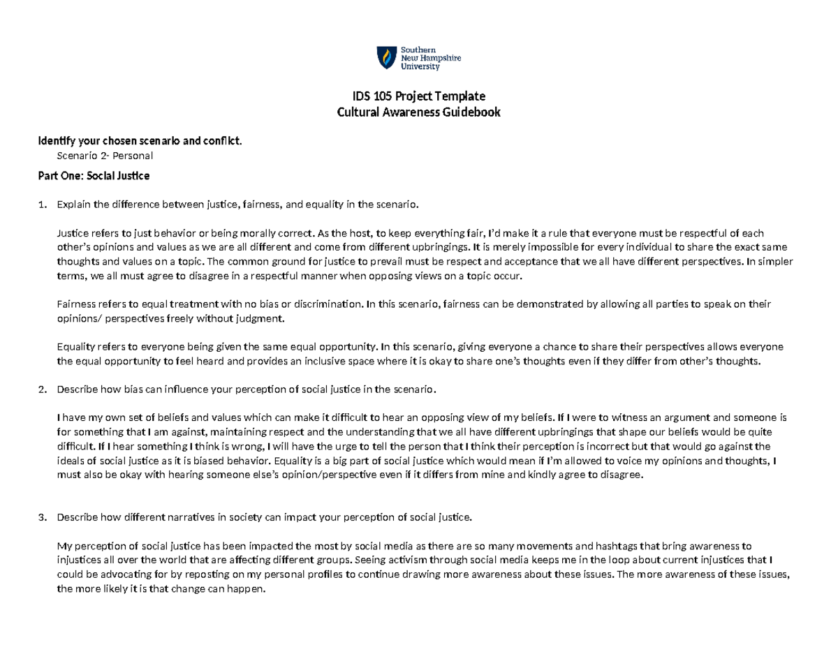 IDS 105 Final Project - IDS 105 Project Template Cultural Awareness ...
