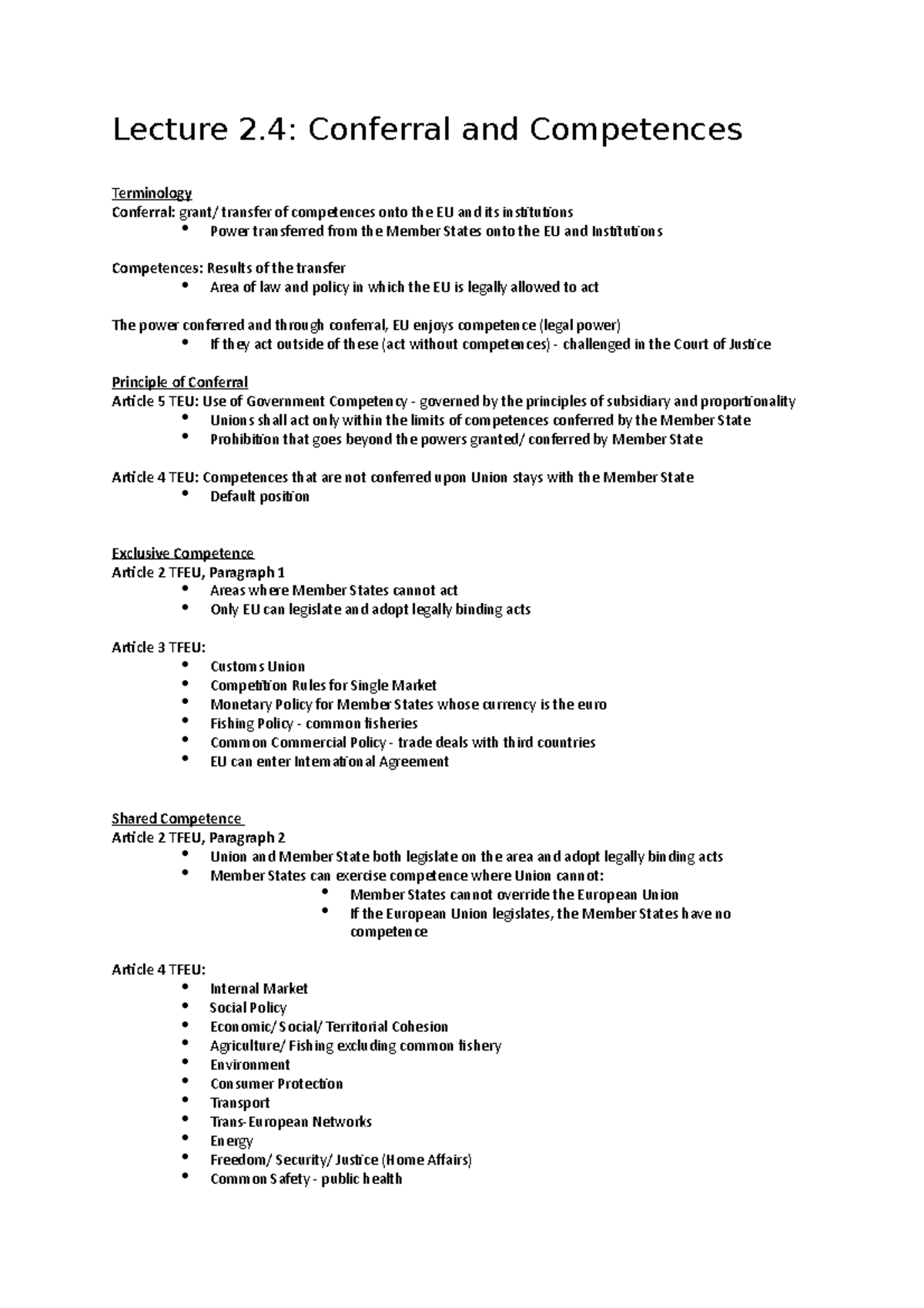 Lecture 2.4 Conferral and Competences - Lecture 2: Conferral and ...