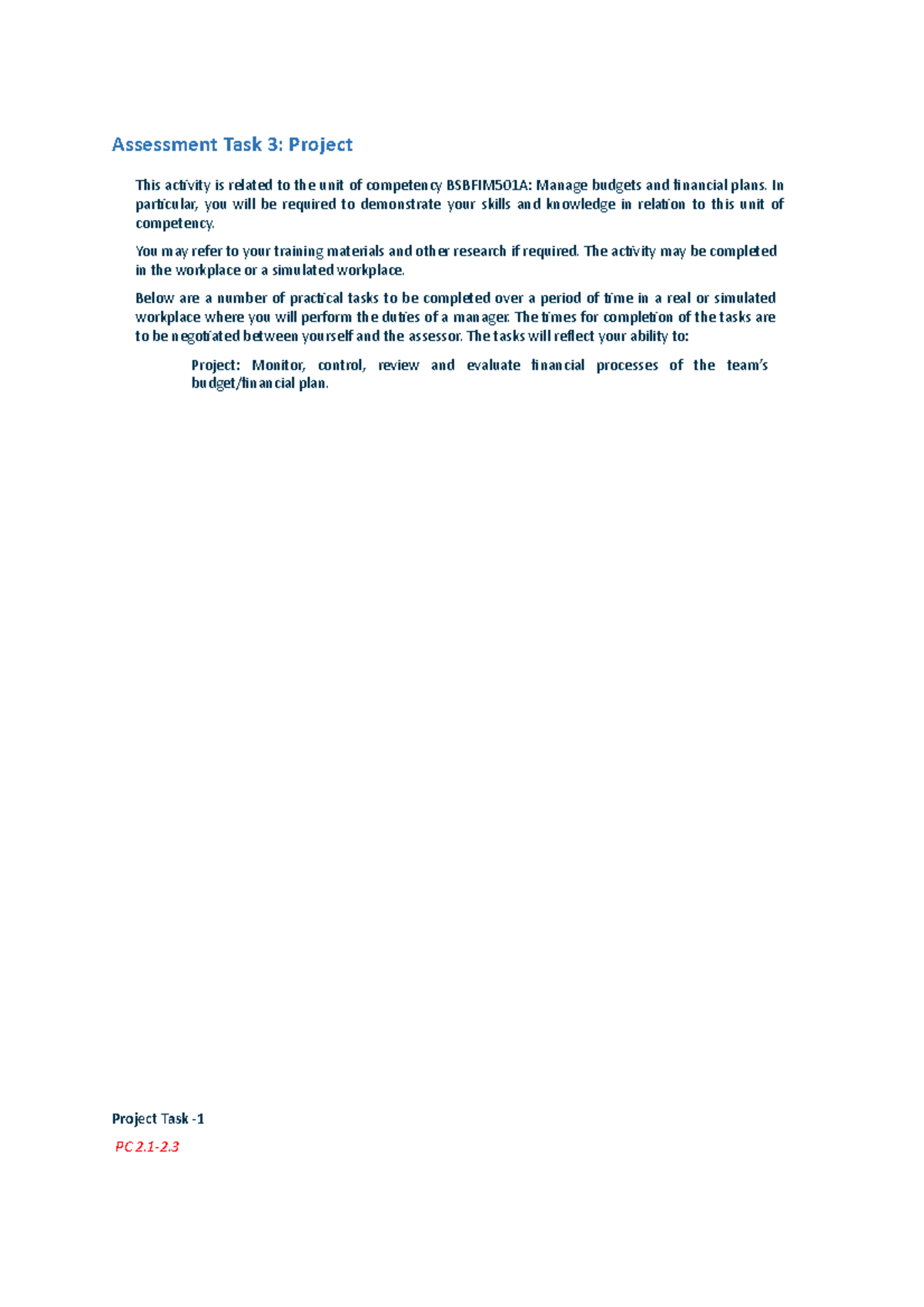 Assessment Task 3-me - Assessment Task 3: Project This acivity is ...