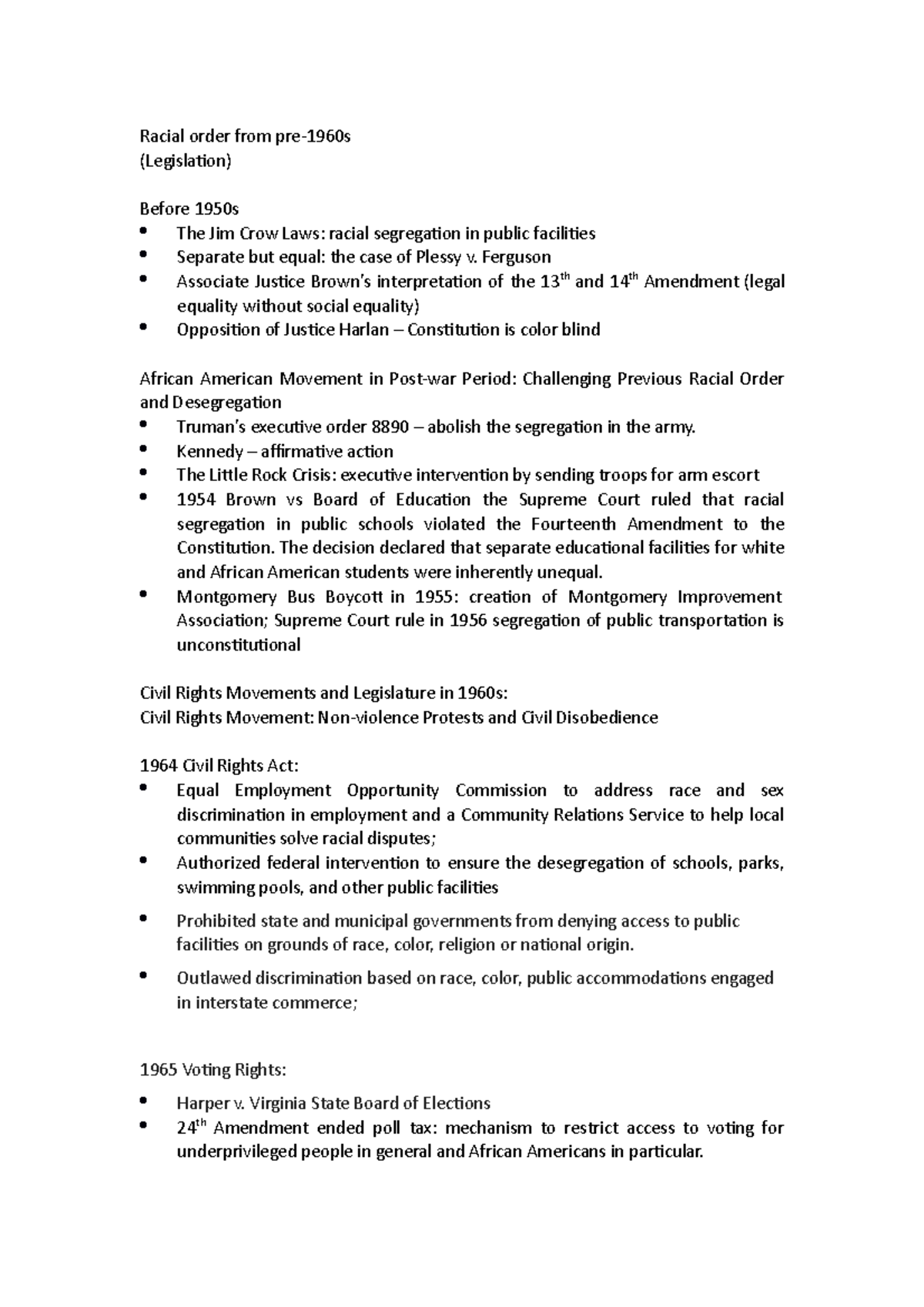 Racial order 1960s - These tutorial notes examine the central question ...