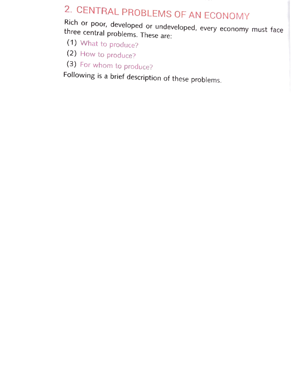 Central problems of an economy - 2. CENTRAL PROBLEMS OF AN ECONOMY Rich ...